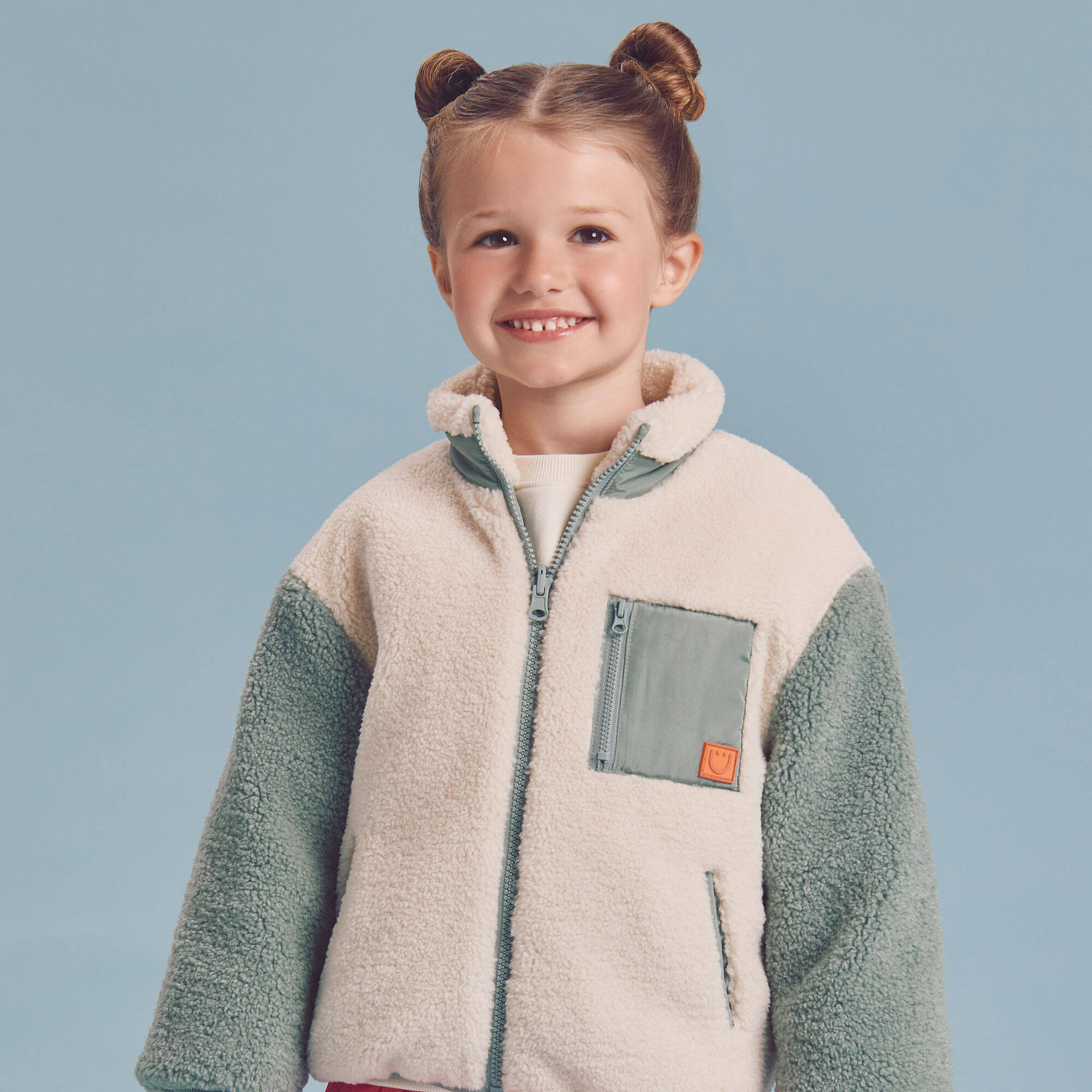 Joyday - Green & Ivory Reversible Sherpa Jacket | Childrensalon