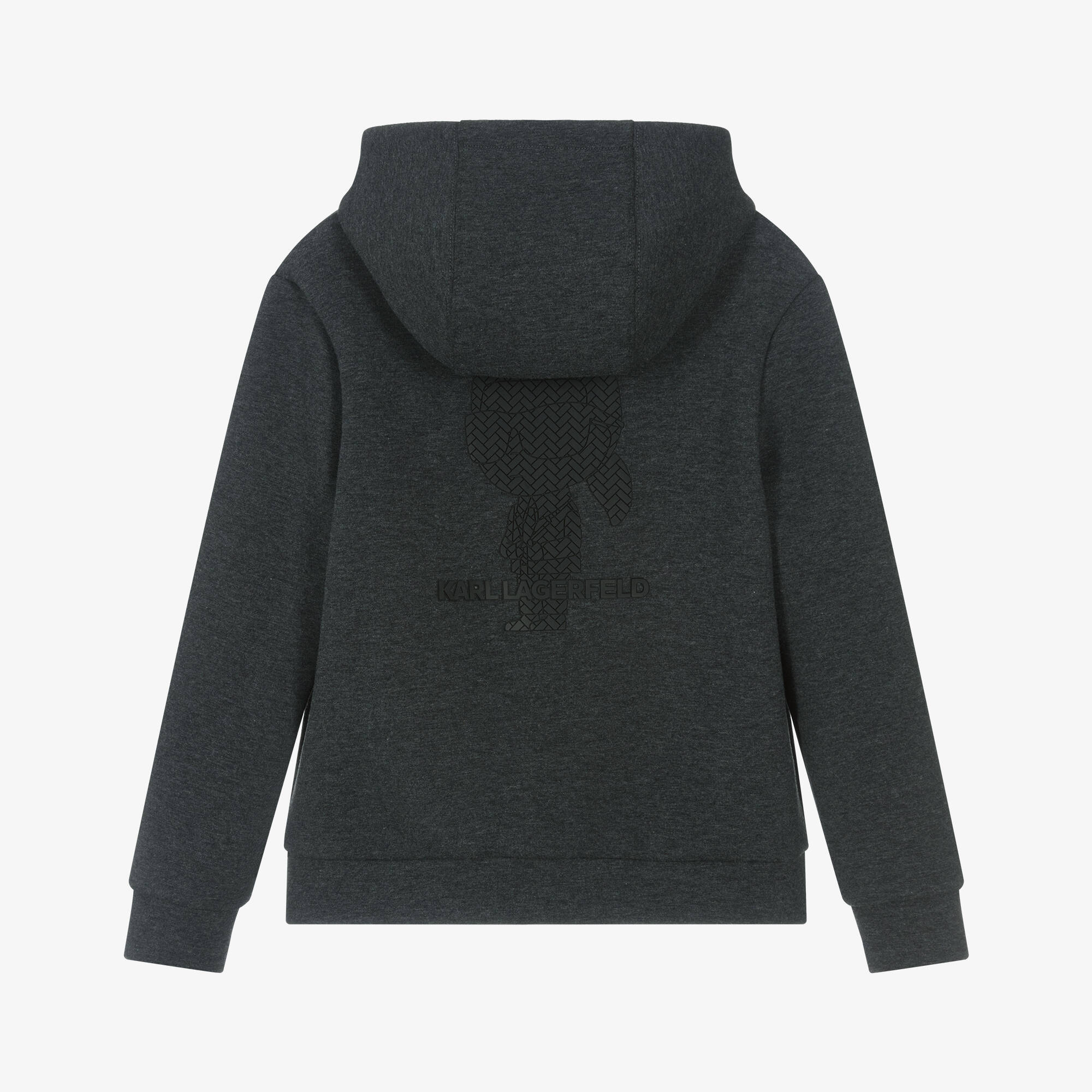 KARL LAGERFELD KIDS - Boys Dark Grey Marl Zip-Up Hoodie with Karl ...