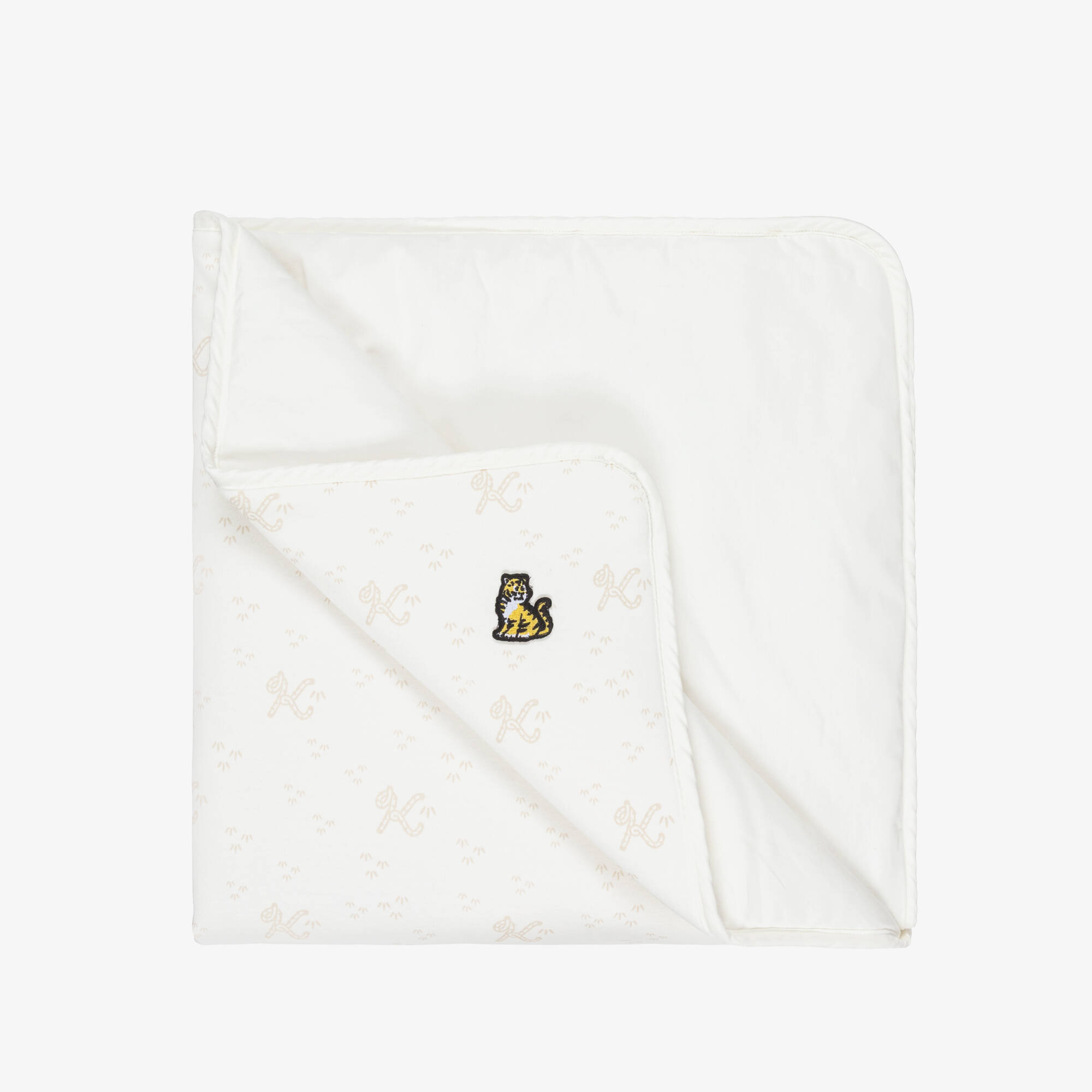 KENZO KIDS - Ivory Reversible Blanket with Kotora Tiger & Tiger Tail K ...
