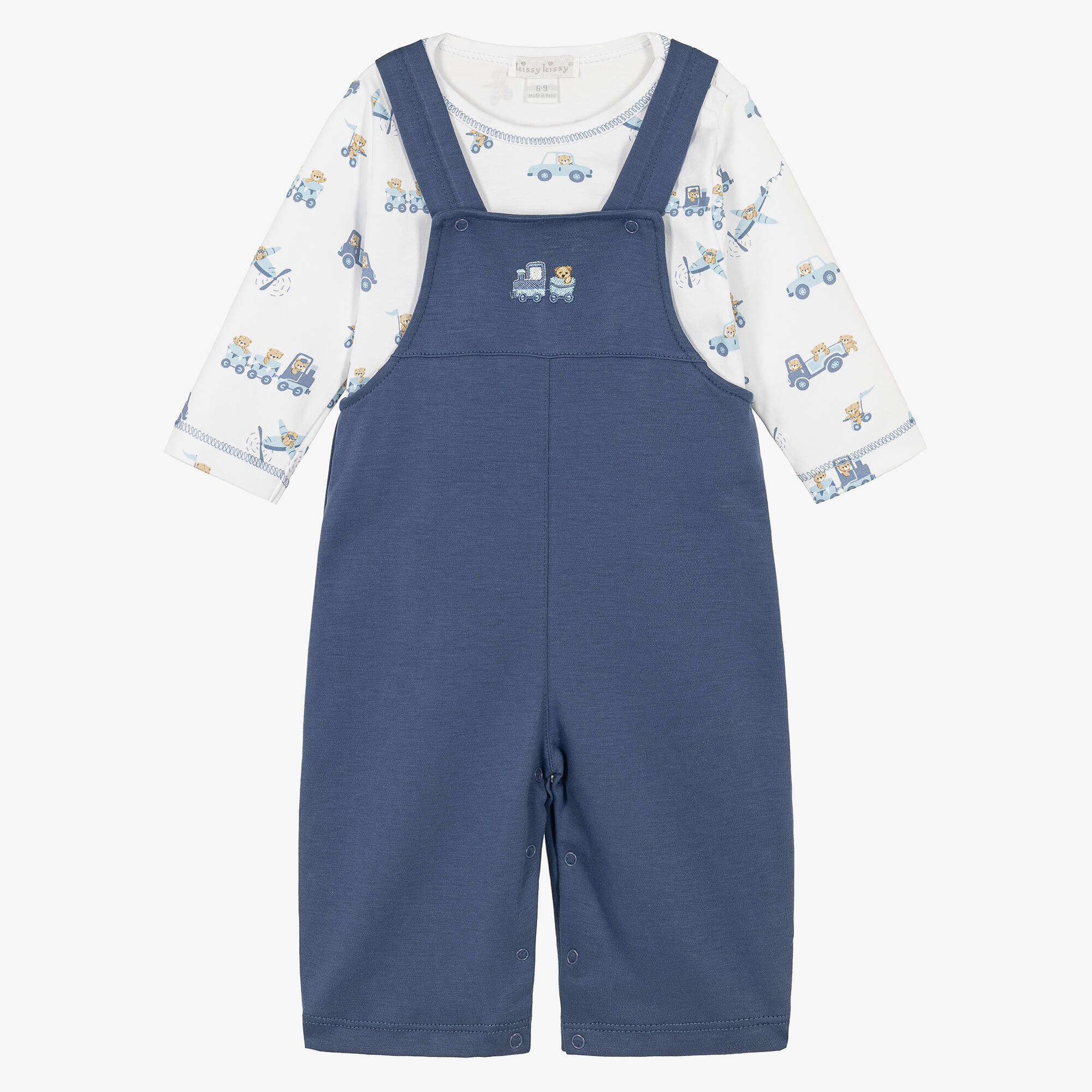 Kissy Kissy - Baby Boys Blue Bears On The Go Cotton Dungarees Set ...