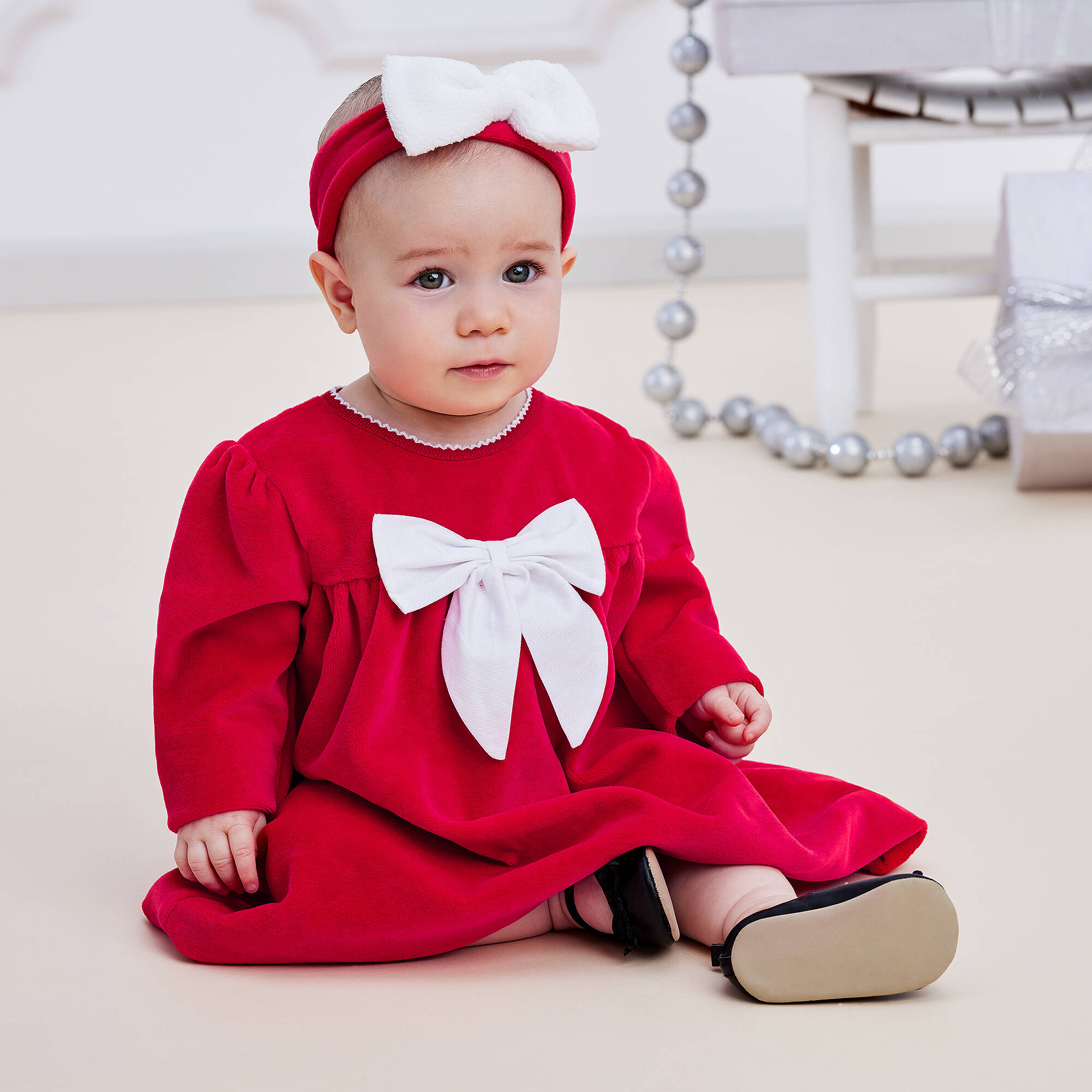 Kissy Kissy - Baby Girls Red Christmas Magic Dress | Childrensalon