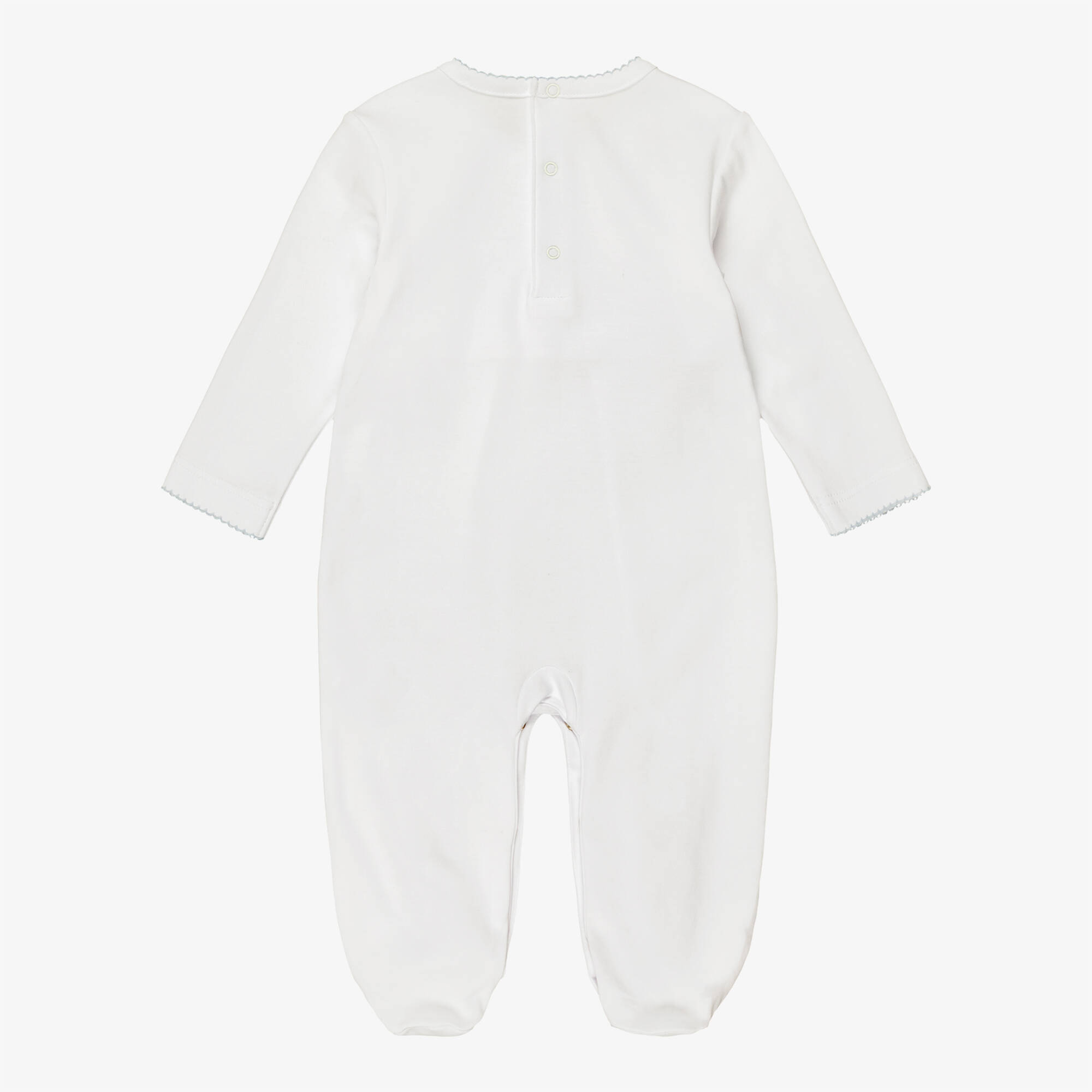 Kissy Kissy - Boys White Hand-Smocked Babygrow | Childrensalon