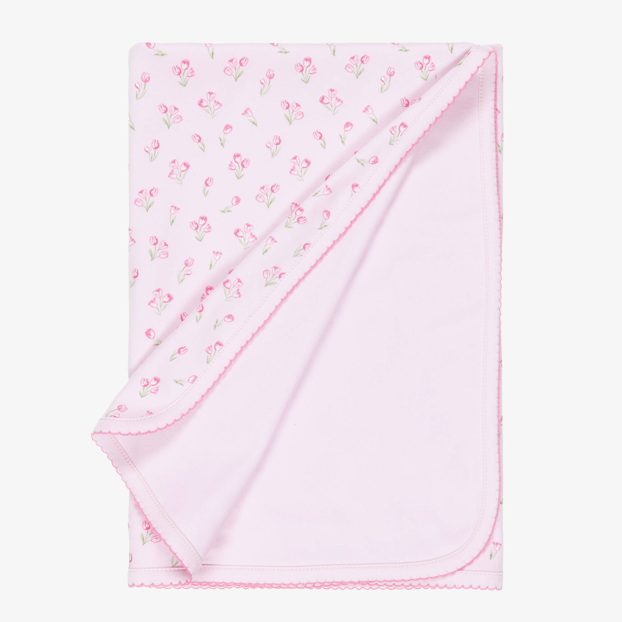 Kissy Kissy - Girls Pink Pima Cotton Timeless Tulips Blanket (73cm ...