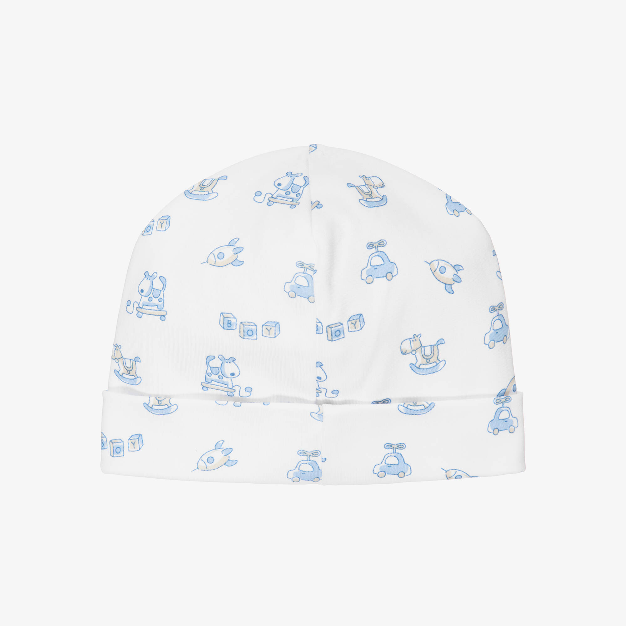 Kissy Kissy - White & Blue Pima Cotton Vintage Toy Fun Print Hat ...