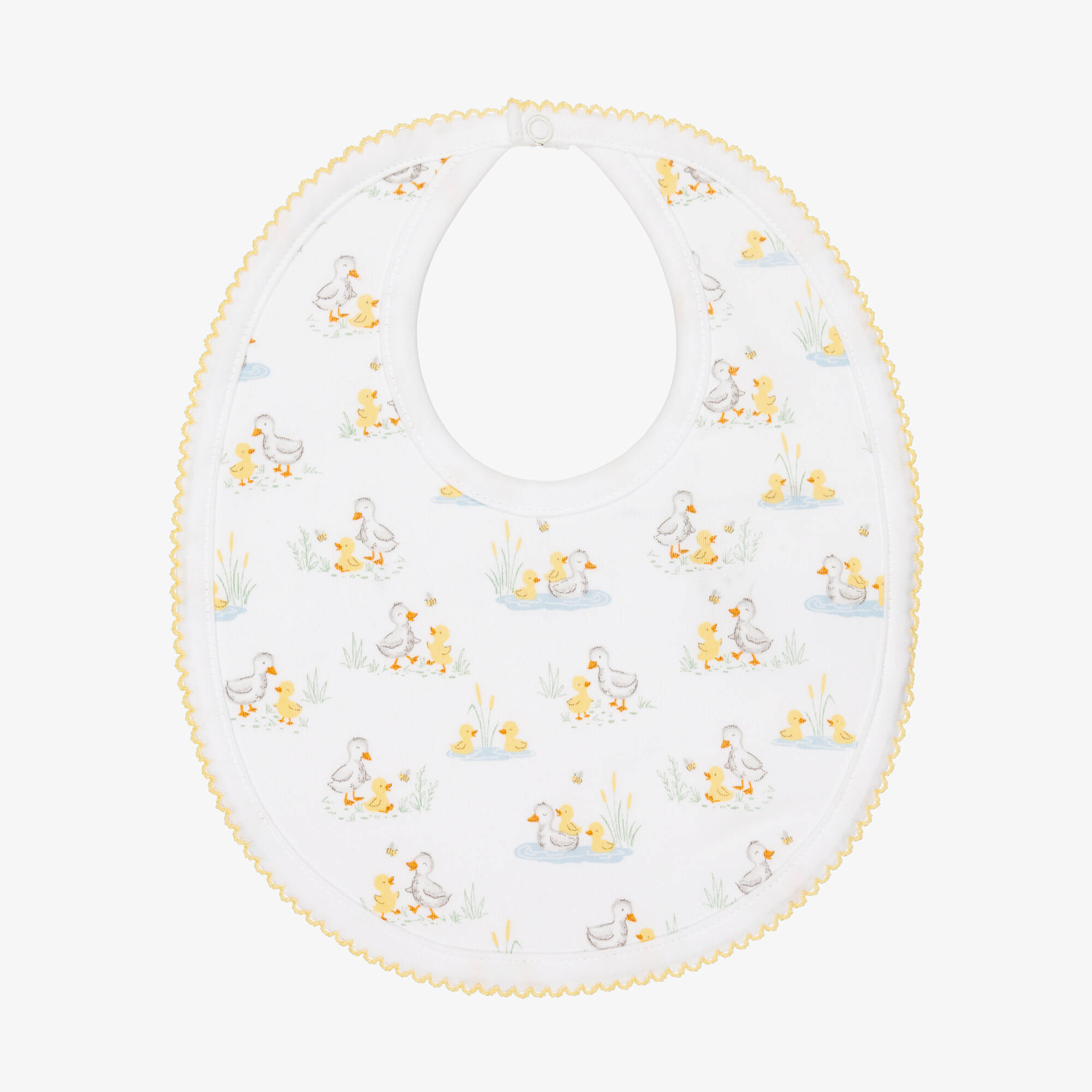 Kissy Kissy - White Pima Cotton Duck Pond Paddles Baby Bib | Childrensalon