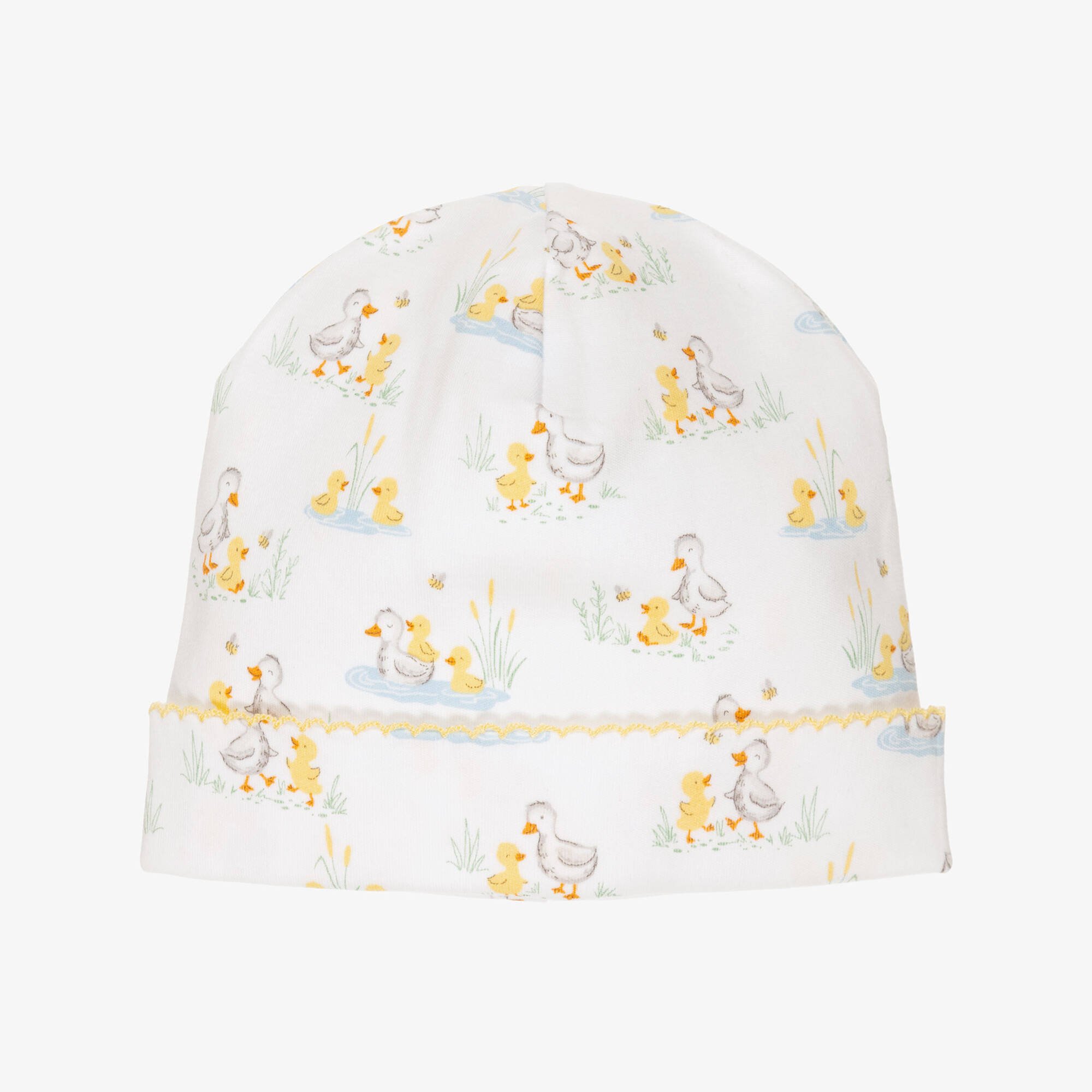 Kissy Kissy - White Pima Cotton Duck Pond Paddles Baby Hat | Childrensalon