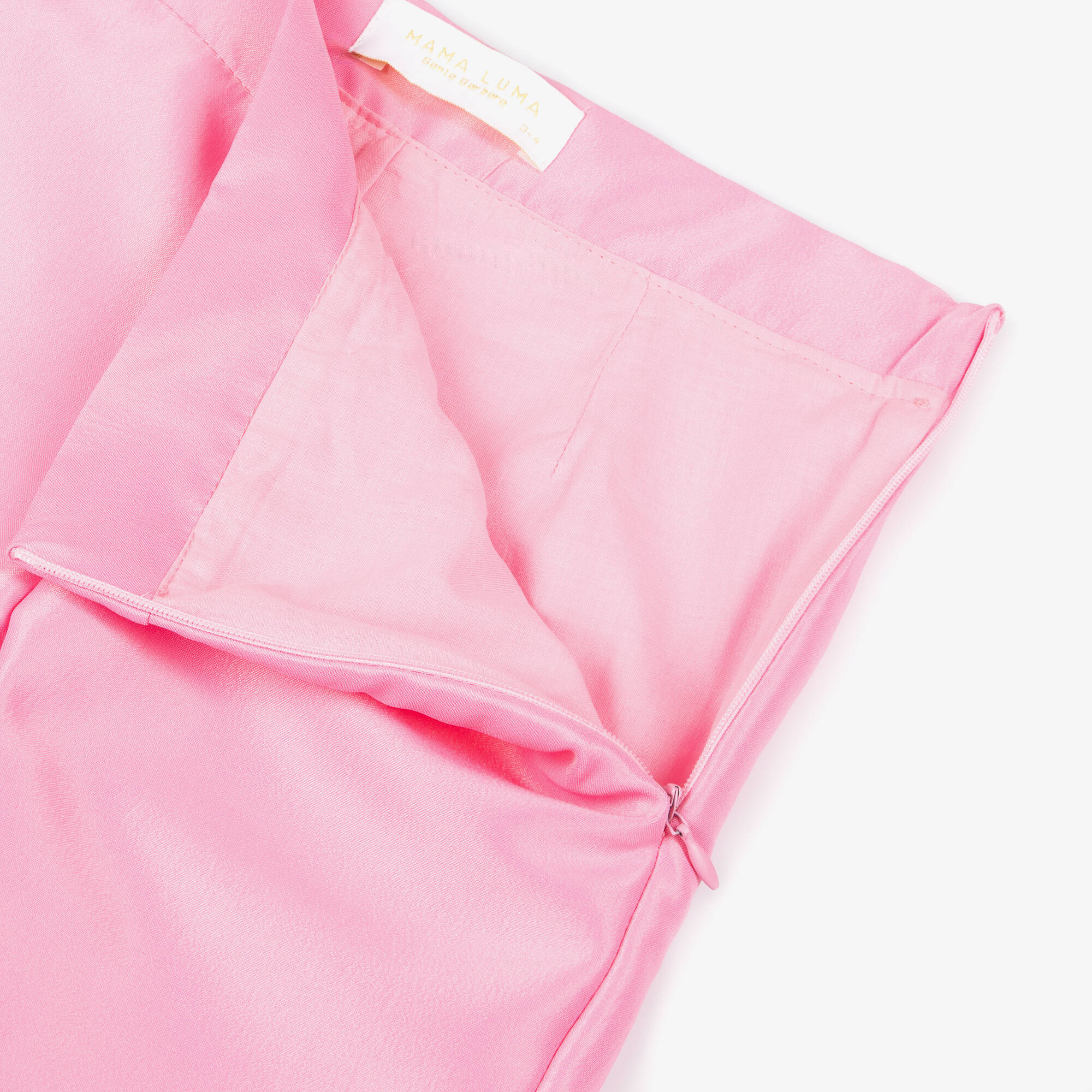 Mama Luma - Girls Pink Satin Twill Trousers with Feather Trim ...