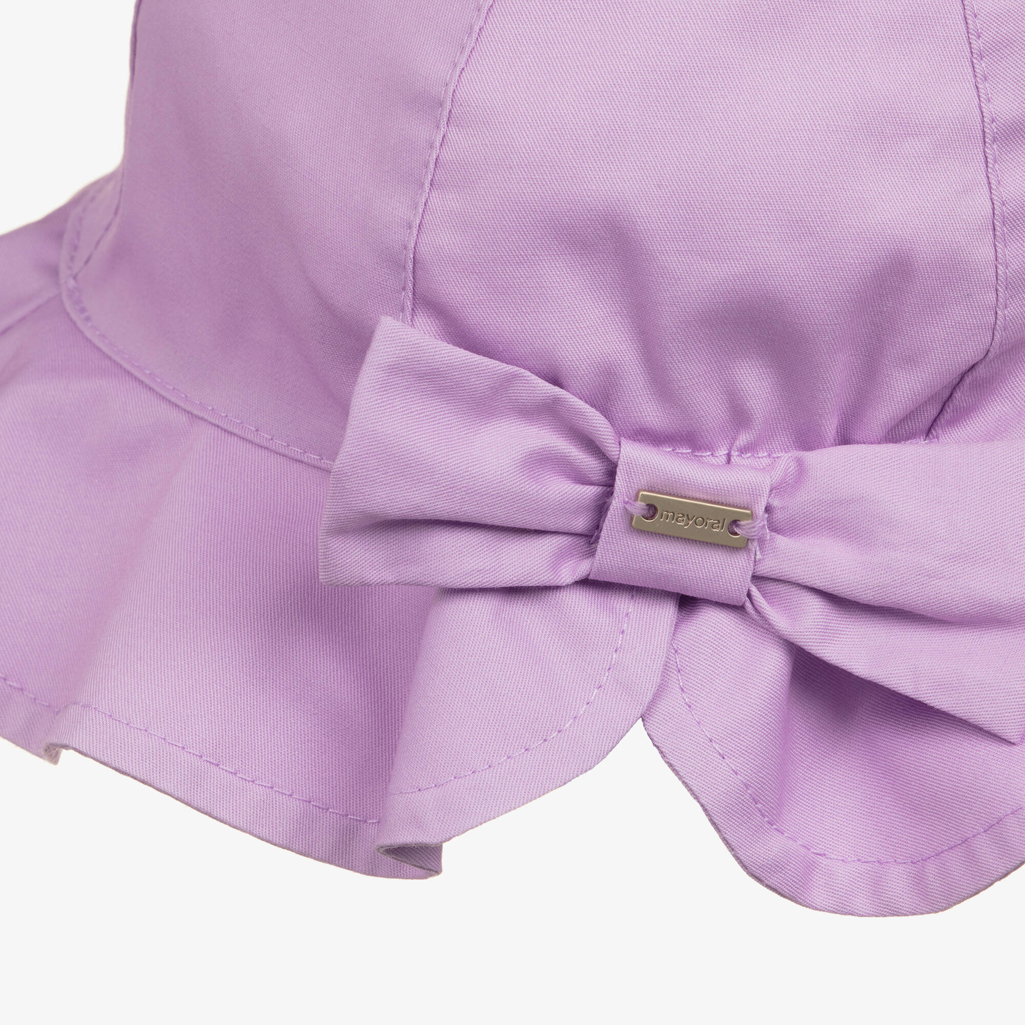 Mayoral - Girls Lilac Purple Cotton Sun Hat with Bow | Childrensalon