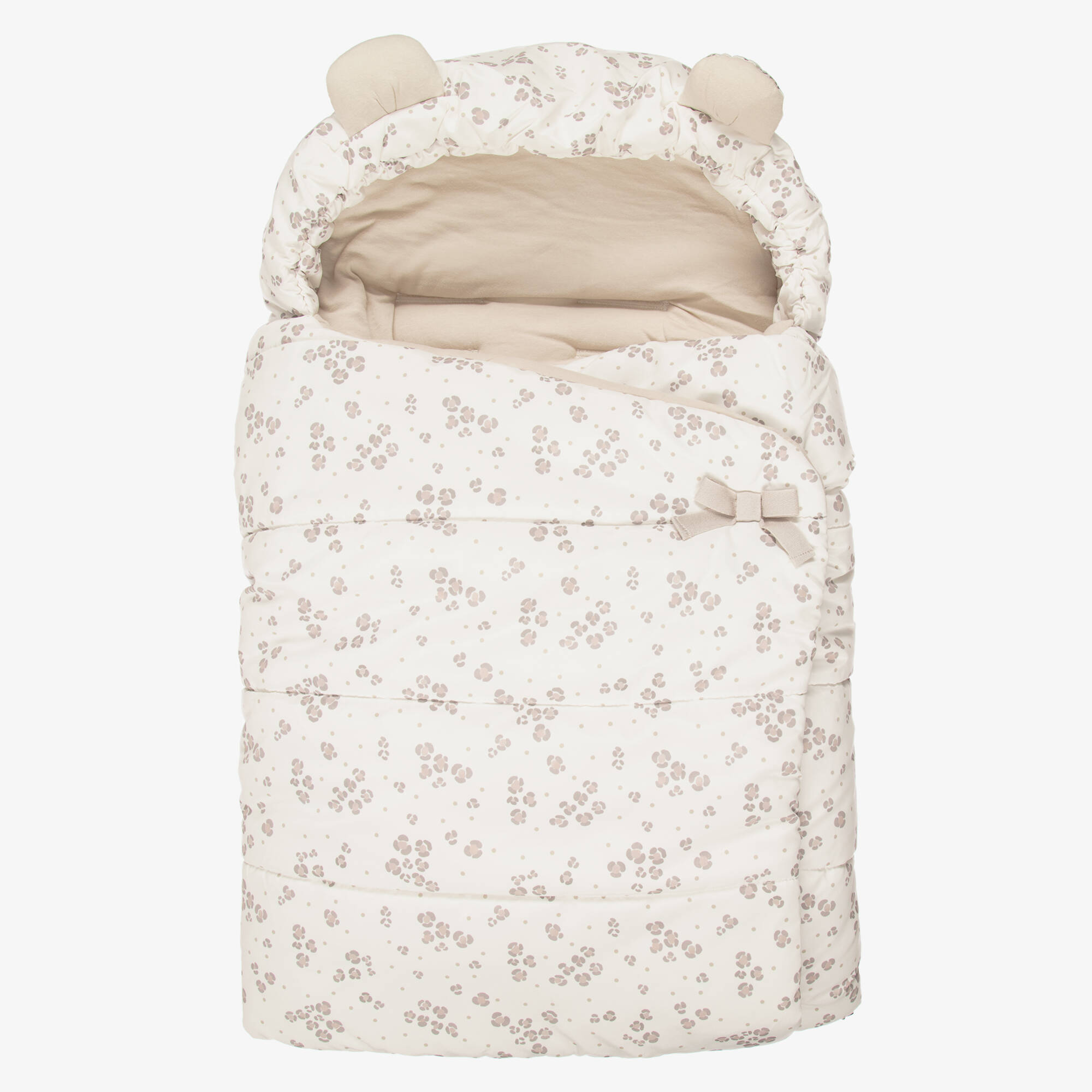 Mayoral - Ivory & Beige Floral Print Baby Nest (70cm) | Childrensalon