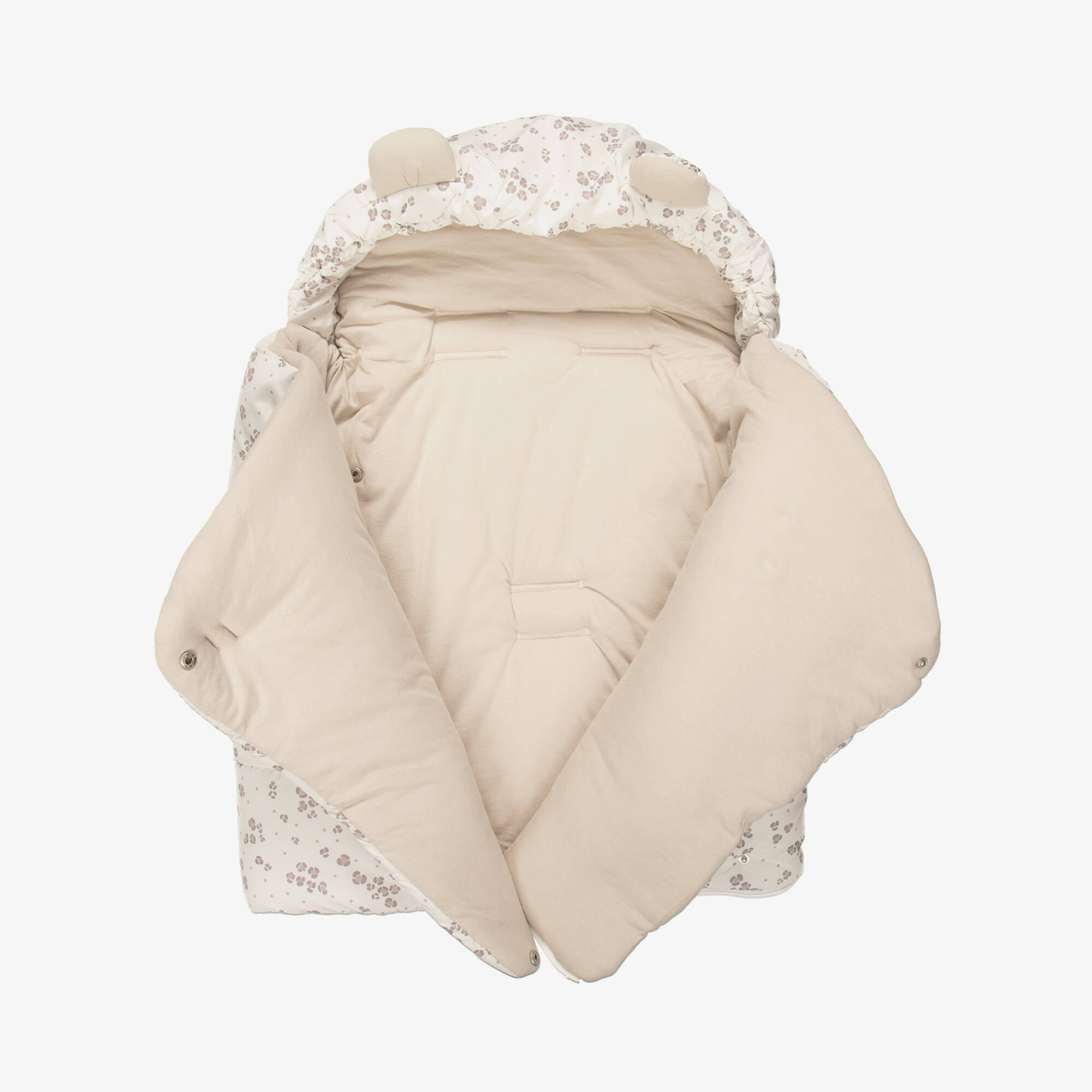 Mayoral - Ivory & Beige Floral Print Baby Nest (70cm) | Childrensalon