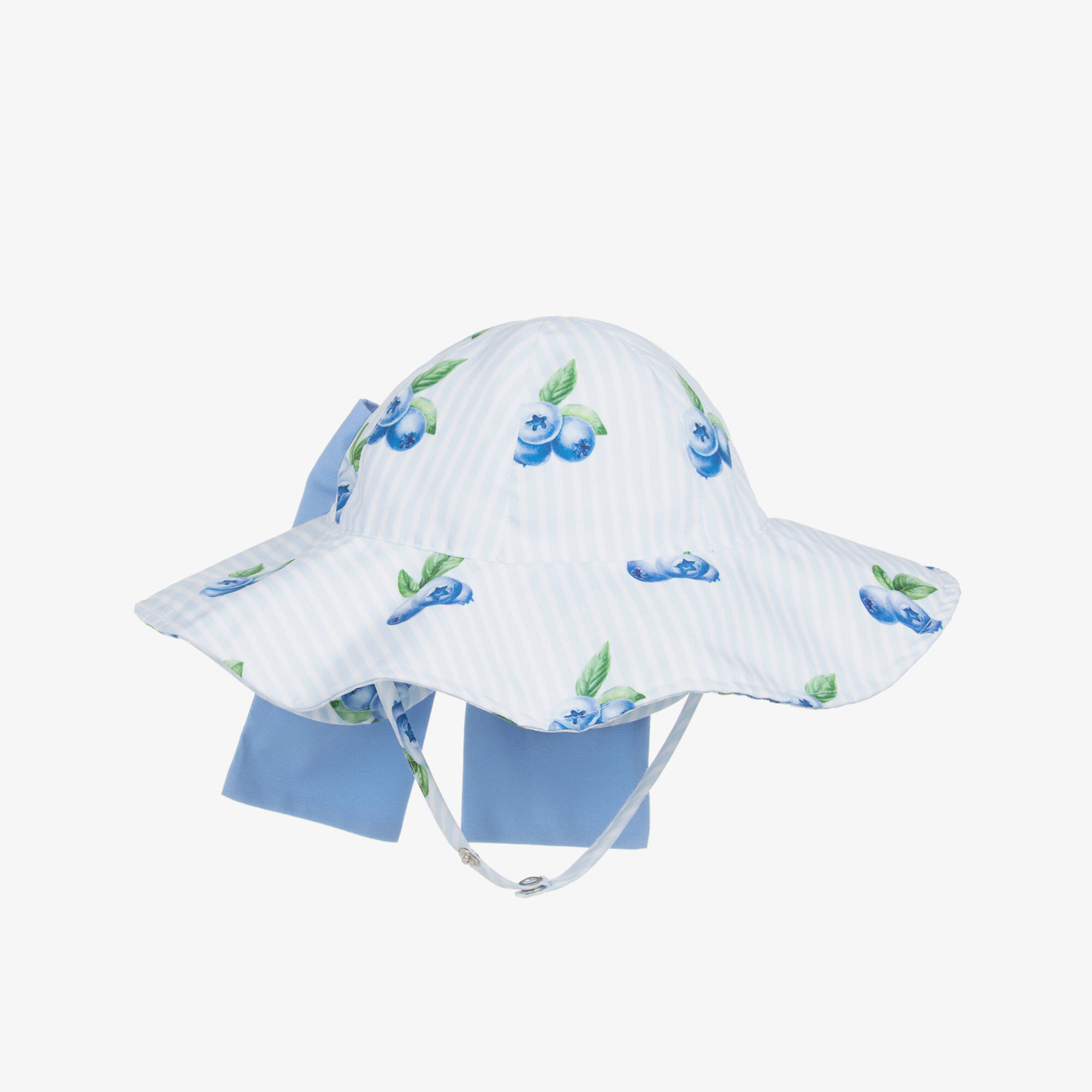 Meia Pata - Girls Blue & White Blueberry Sun Hat | Childrensalon