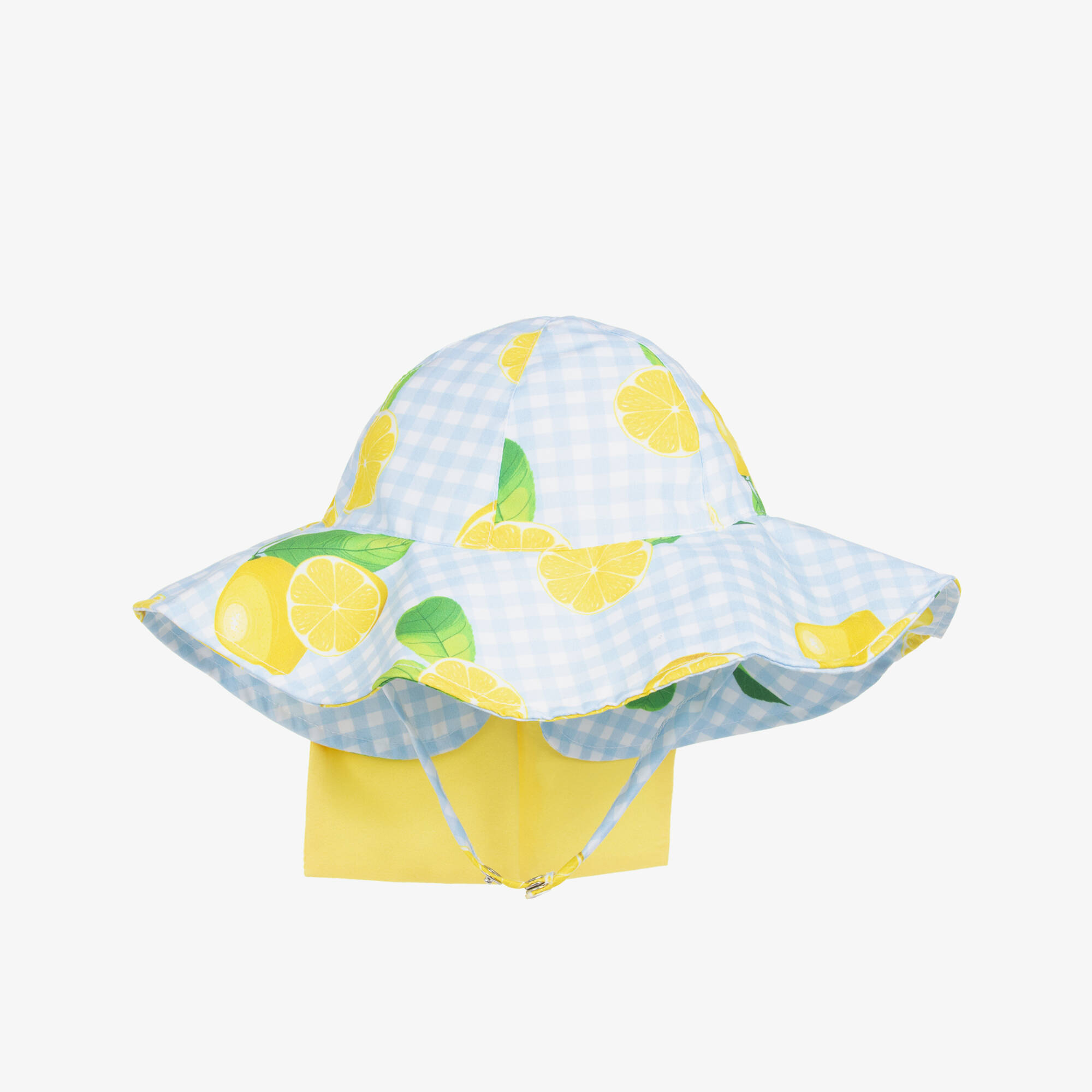 Meia Pata - Girls Blue & Yellow Lemon Sun Hat | Childrensalon
