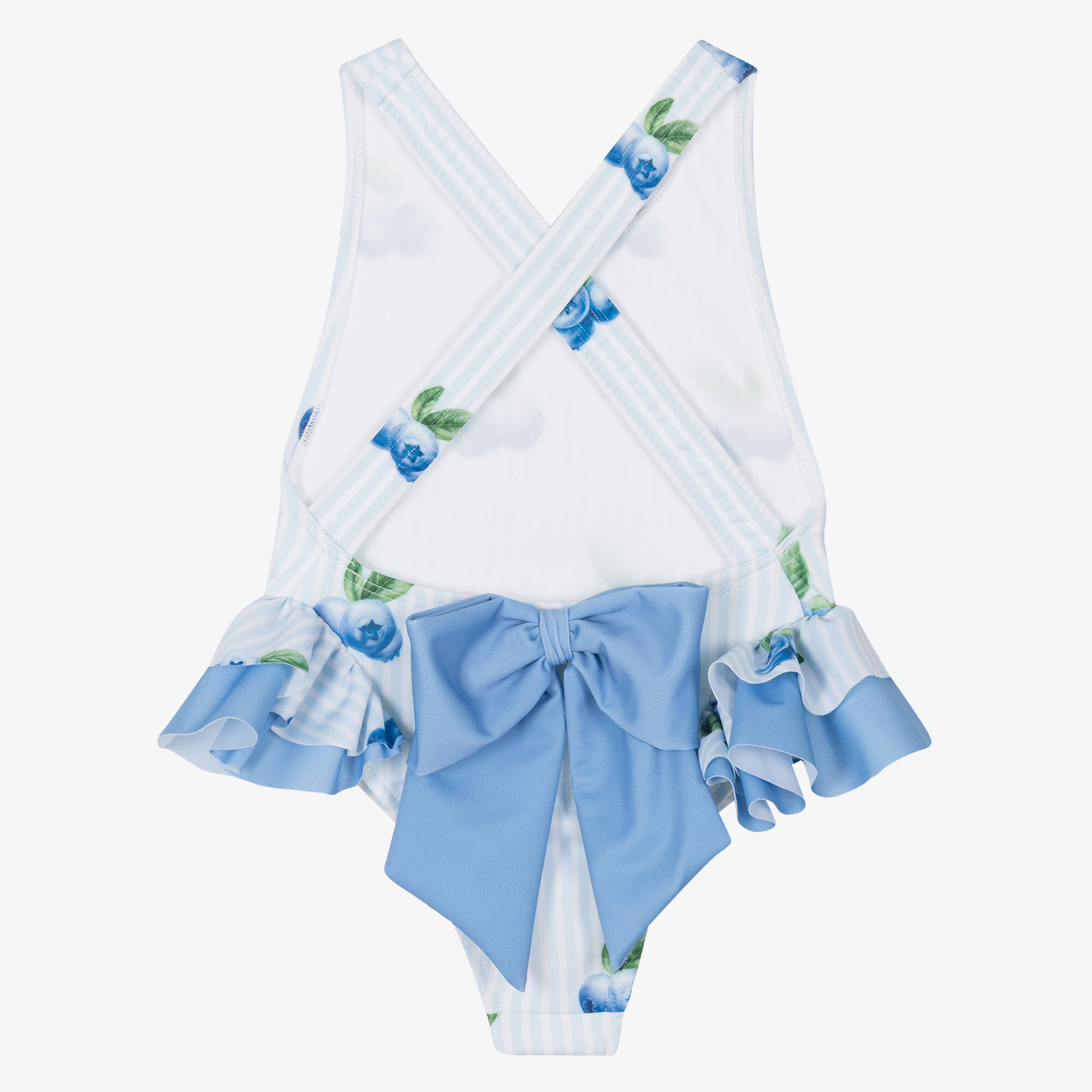Meia Pata - Girls Blueberry Print Swimsuit (UPF50+) | Childrensalon
