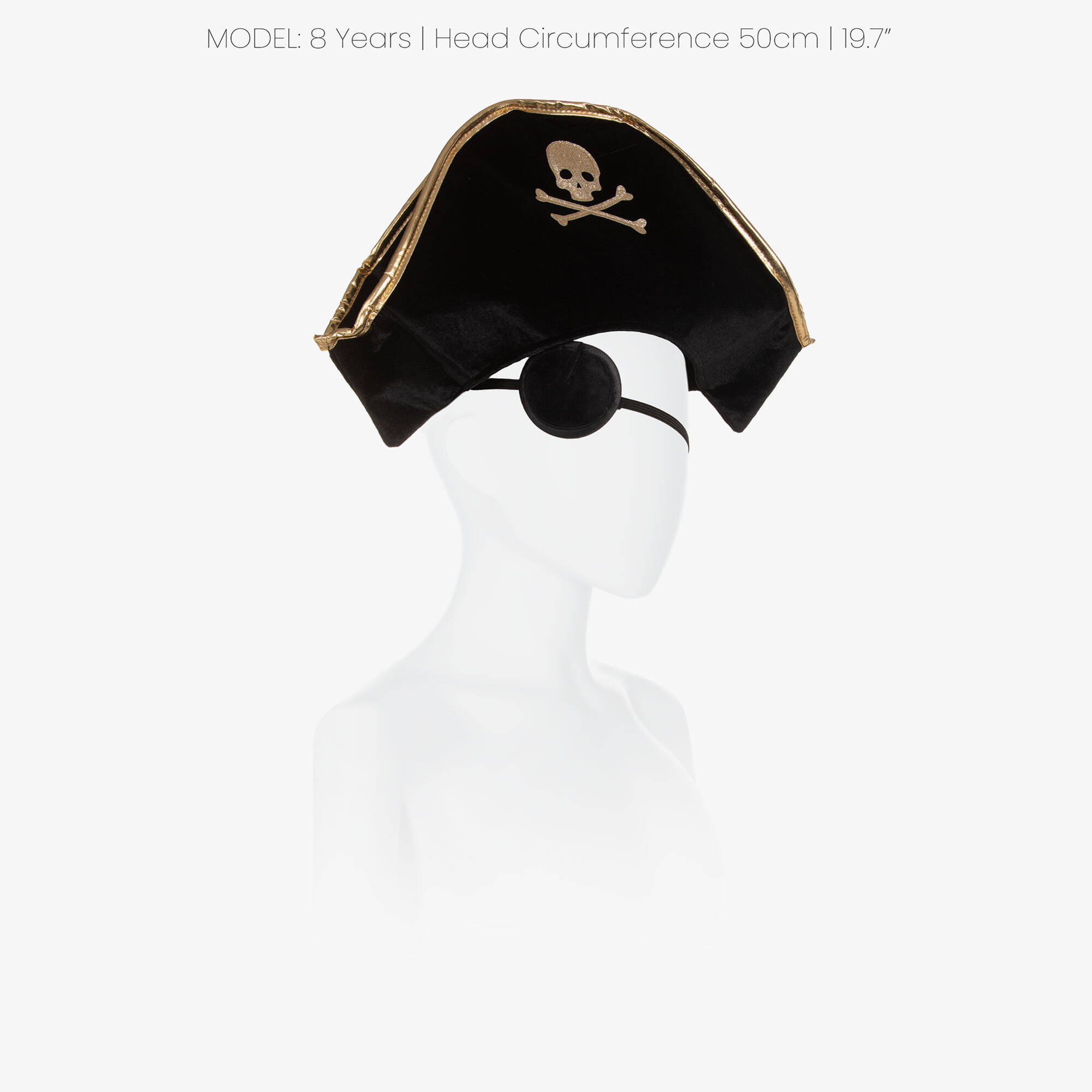 Mimi & Lula - Black Velvet Pirate Hat & Eye Patch Costume Set ...