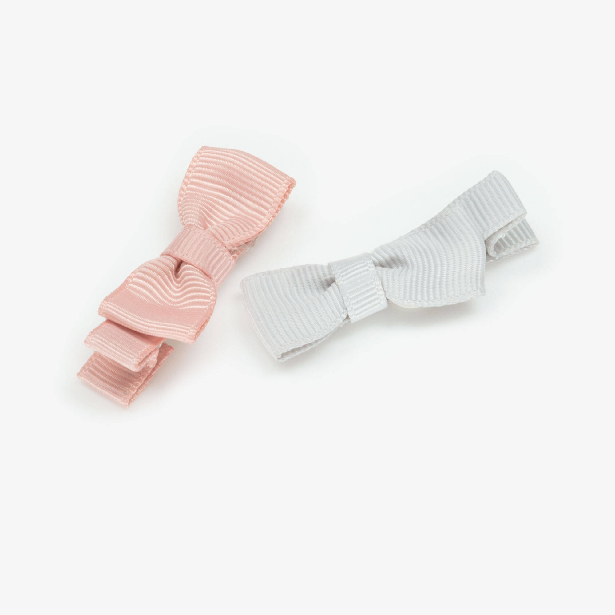 Mimi & Lula - Girls Pink & Grey Ribbon Bow Hair Clips (5 Pack ...