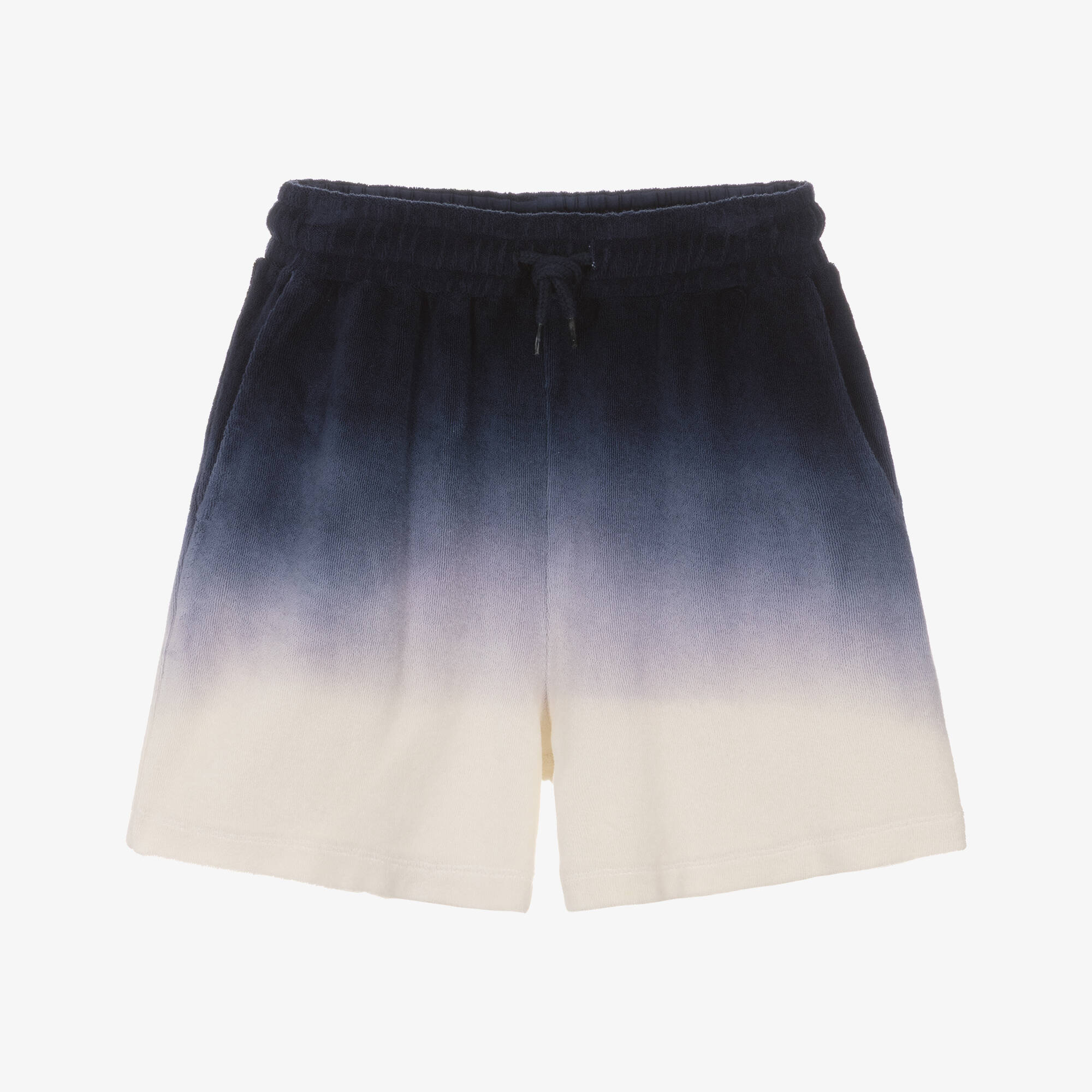Molo - Boys Navy Blue Ombré Towelling Drawstring Shorts | Childrensalon