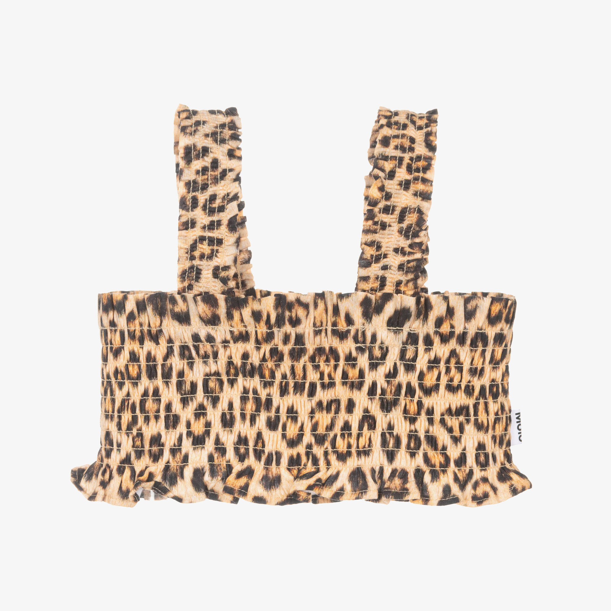 Molo - Girls Beige Cotton Leopard Print Top | Childrensalon