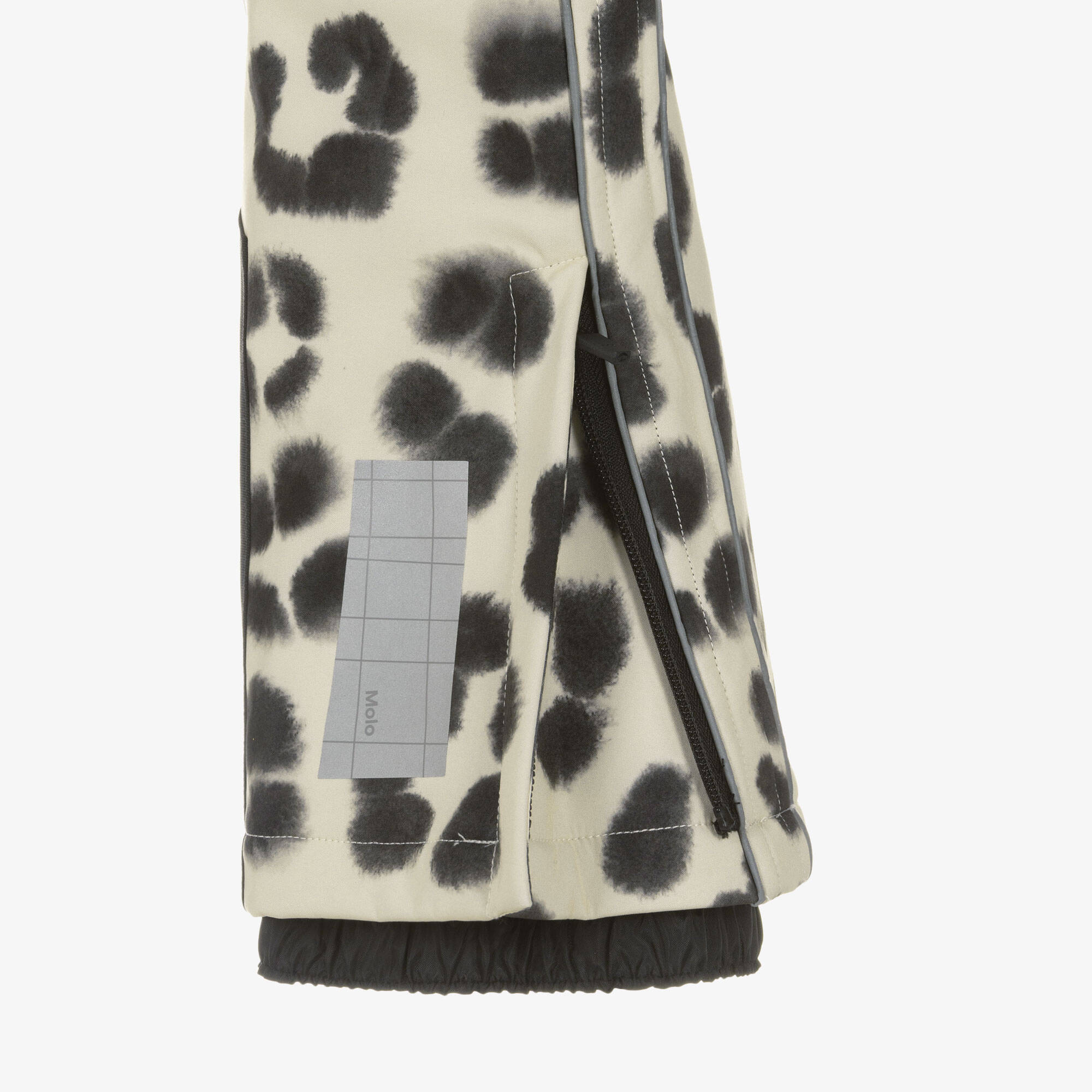 Molo - Girls Ivory Snow Leopard Print Ski Trousers | Childrensalon