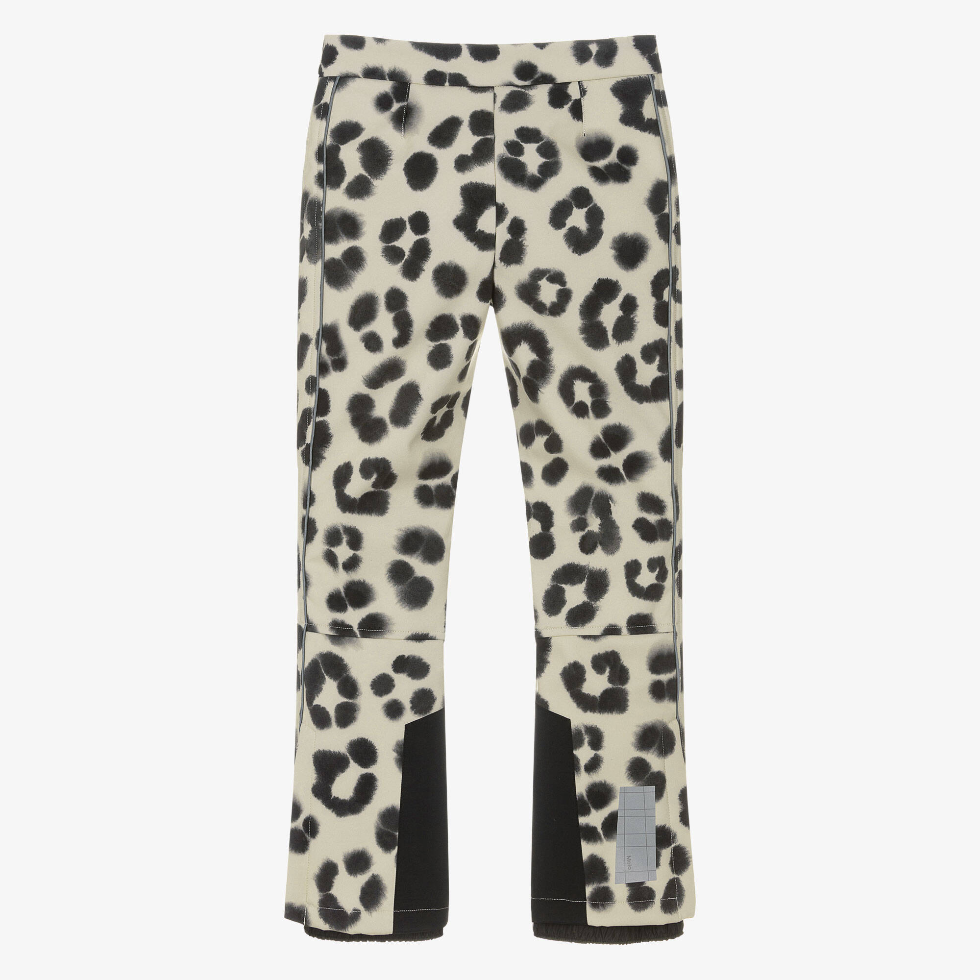 Molo - Girls Ivory Snow Leopard Print Ski Trousers | Childrensalon