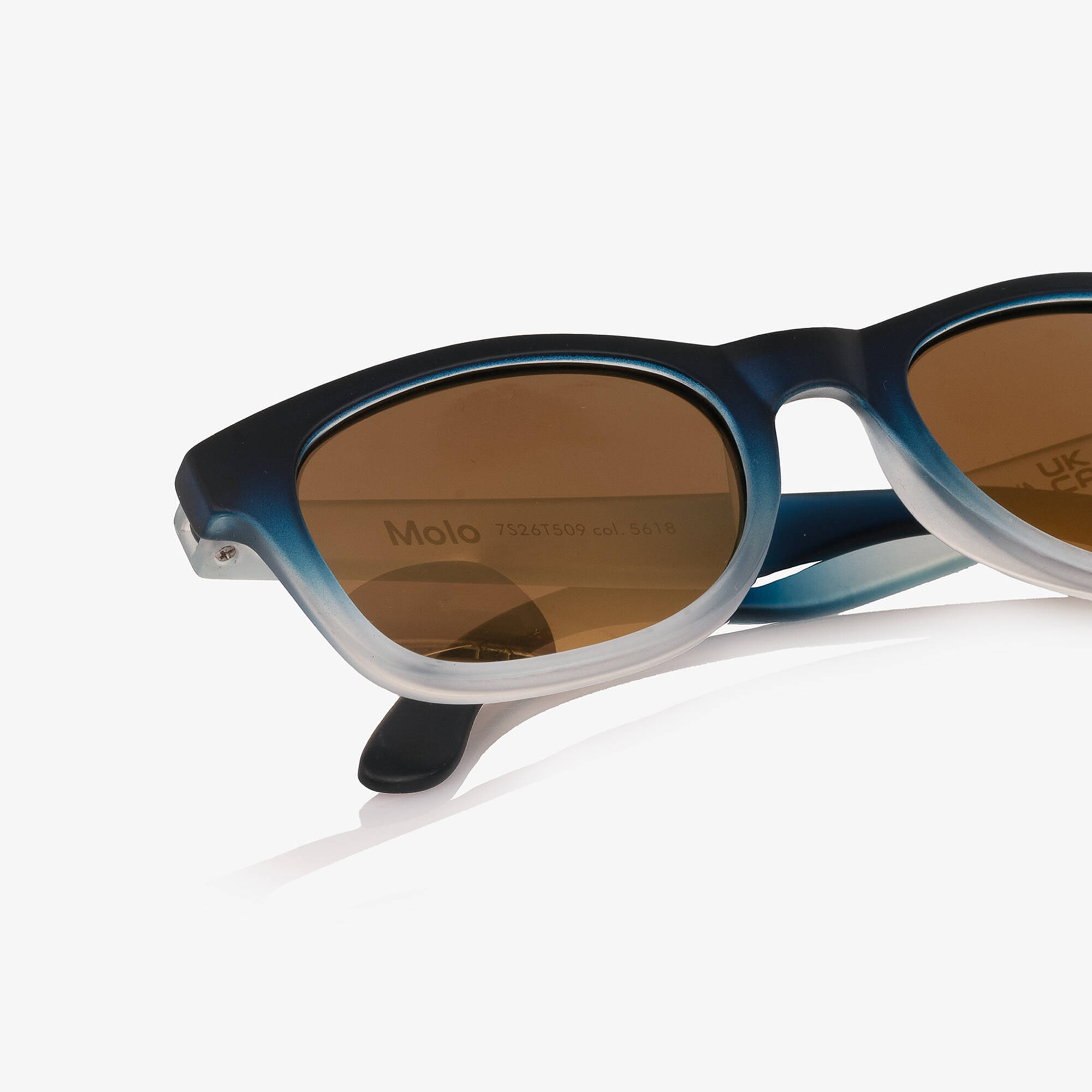 Molo - Navy Blue Reflective Ombré Sunglasses (UVA/UVB) | Childrensalon