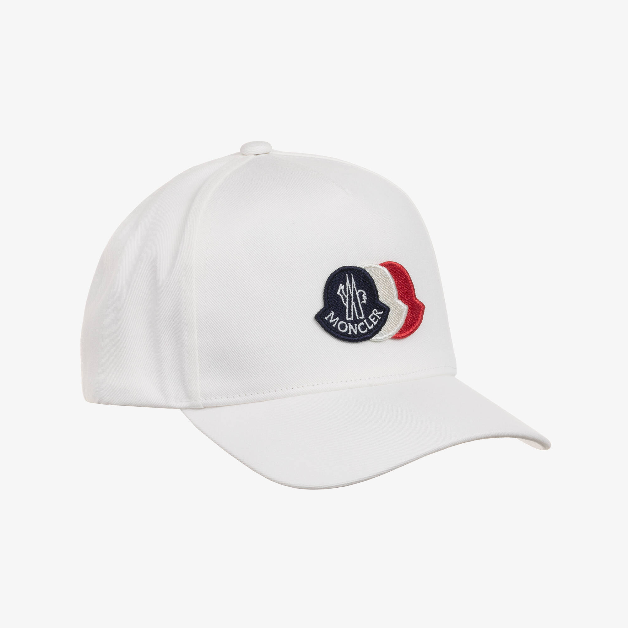 Moncler Enfant - Boys White Cotton Baseball Cap with Triple Bell Logo ...