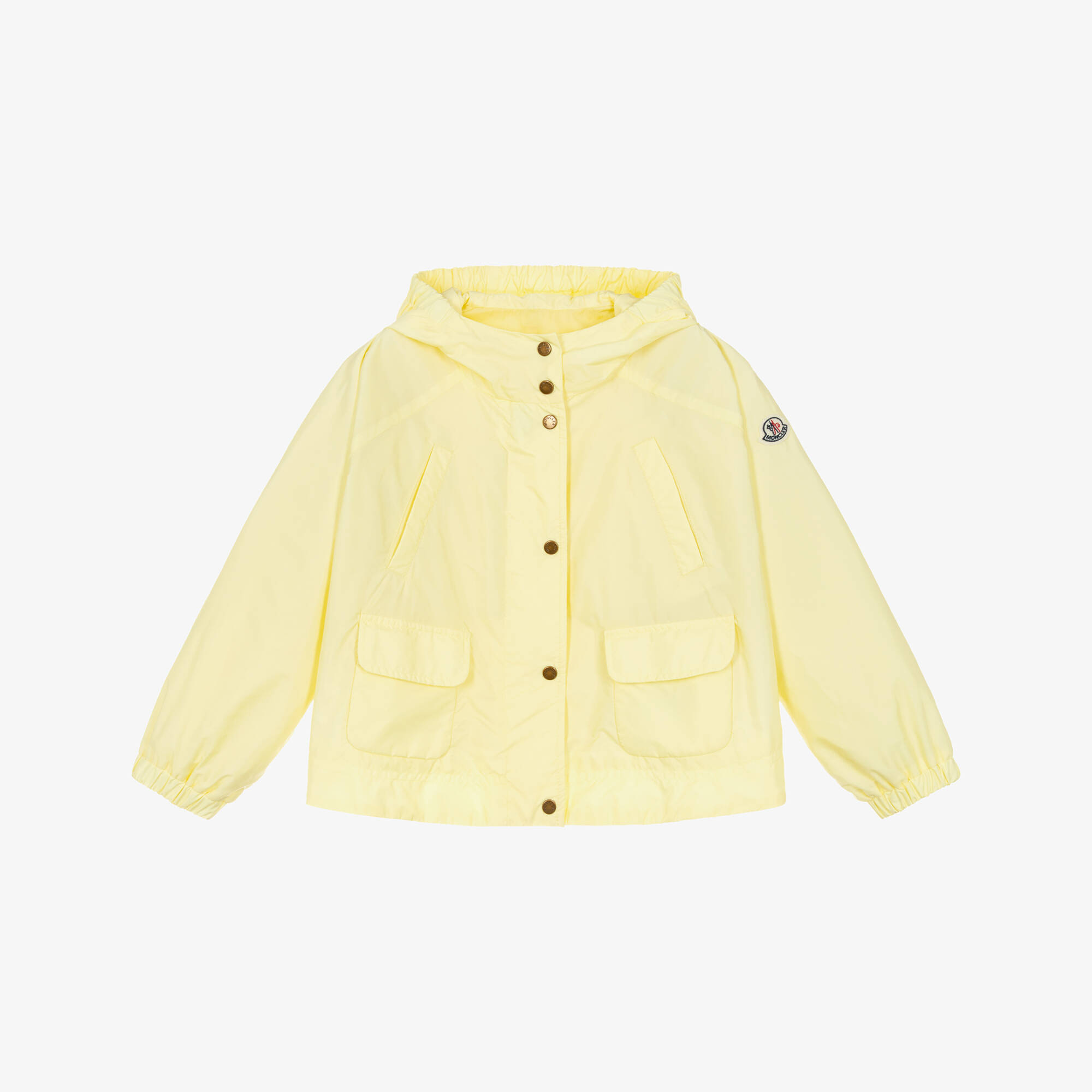 Moncler Enfant - Girls Pastel Yellow Lightweight Hooded Jacket ...