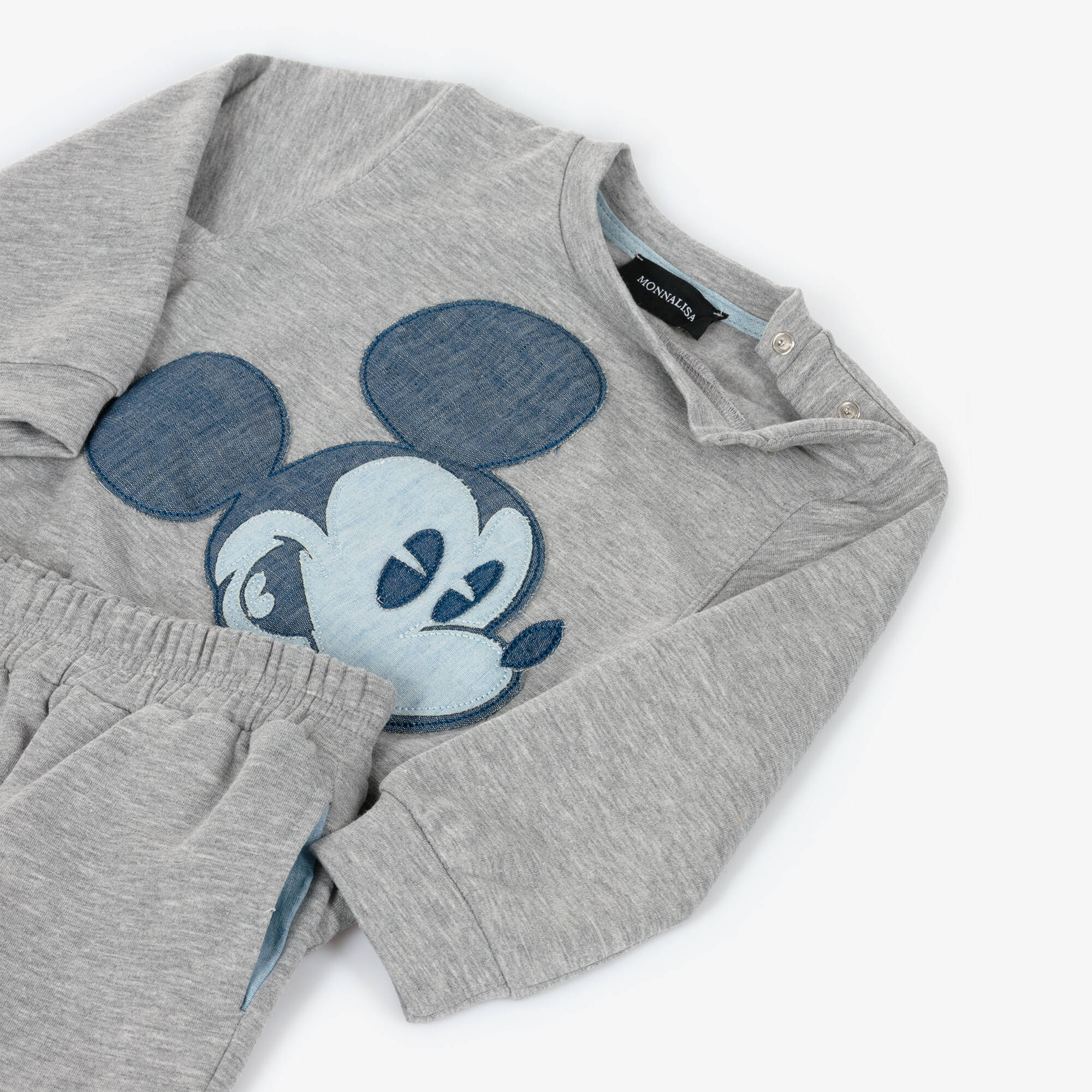 Monnalisa - Boys Grey Cotton Jersey Disney Tracksuit with Mickey Mouse ...