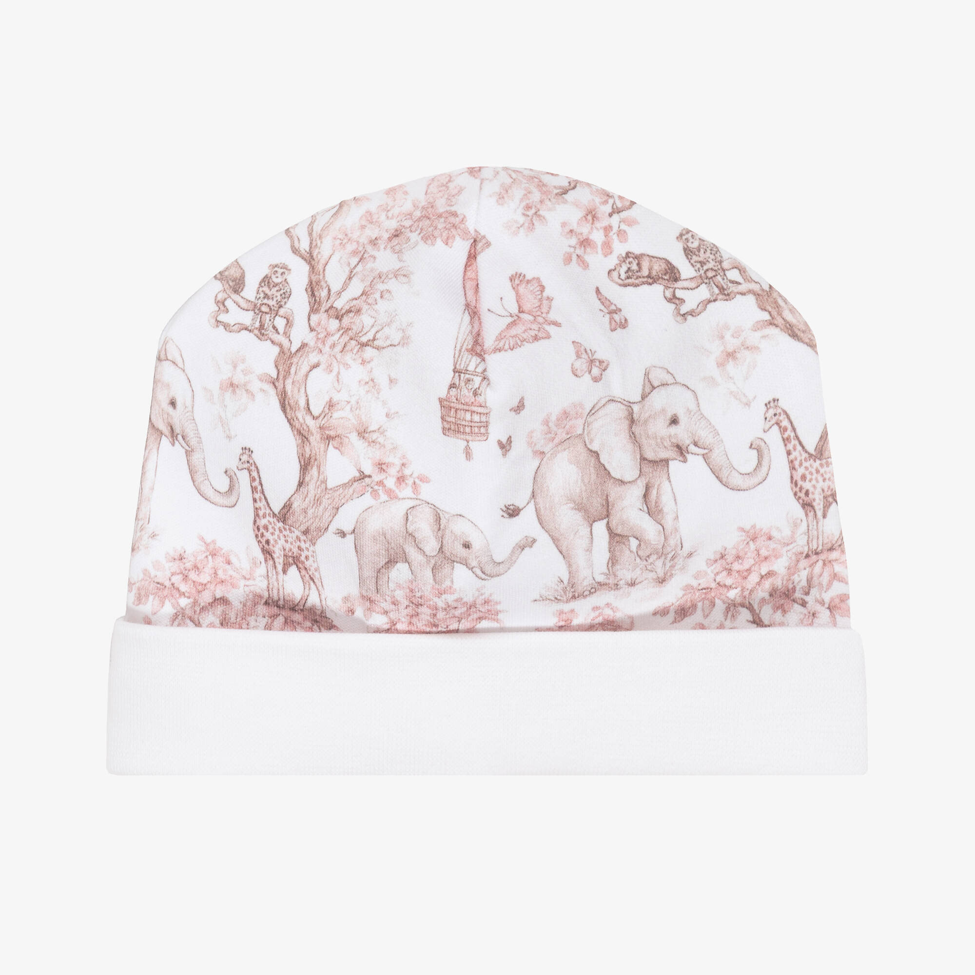 My Little Pie - Baby Girls Pink Toile Africa Supima Cotton Hat ...
