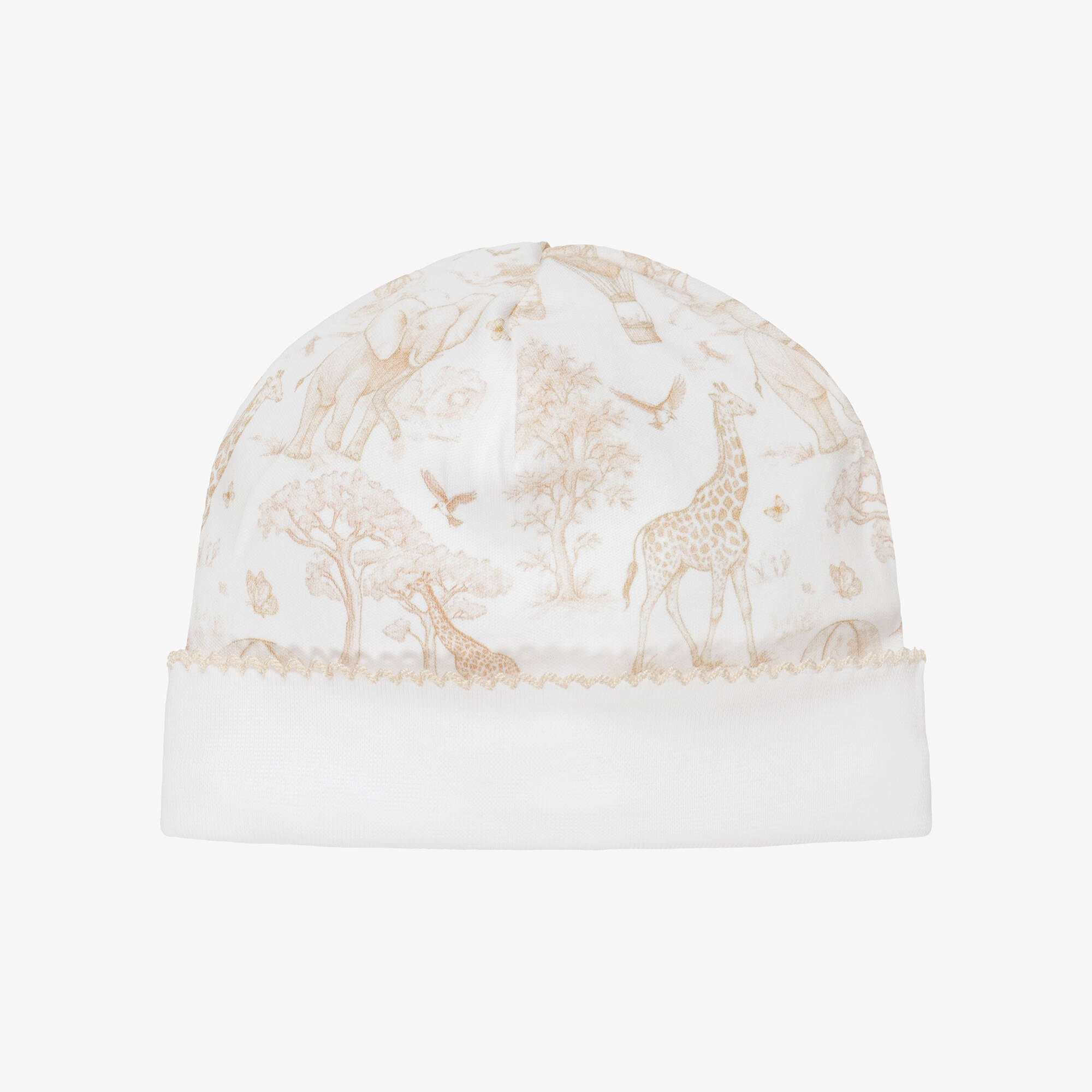 My Little Pie - Beige Toile Africa Supima Cotton Baby Hat | Childrensalon
