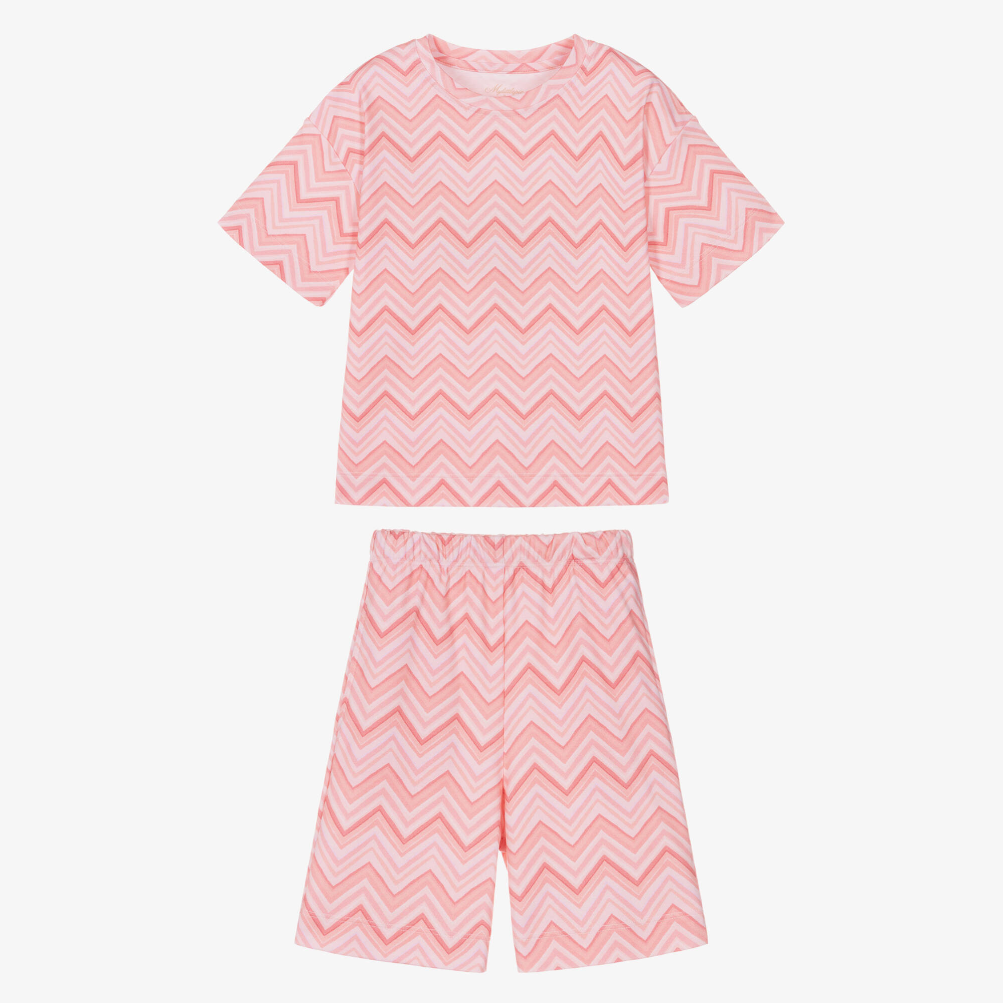 My Little Pie - Pink Zigzag Print Supima Cotton Pyjamas | Childrensalon