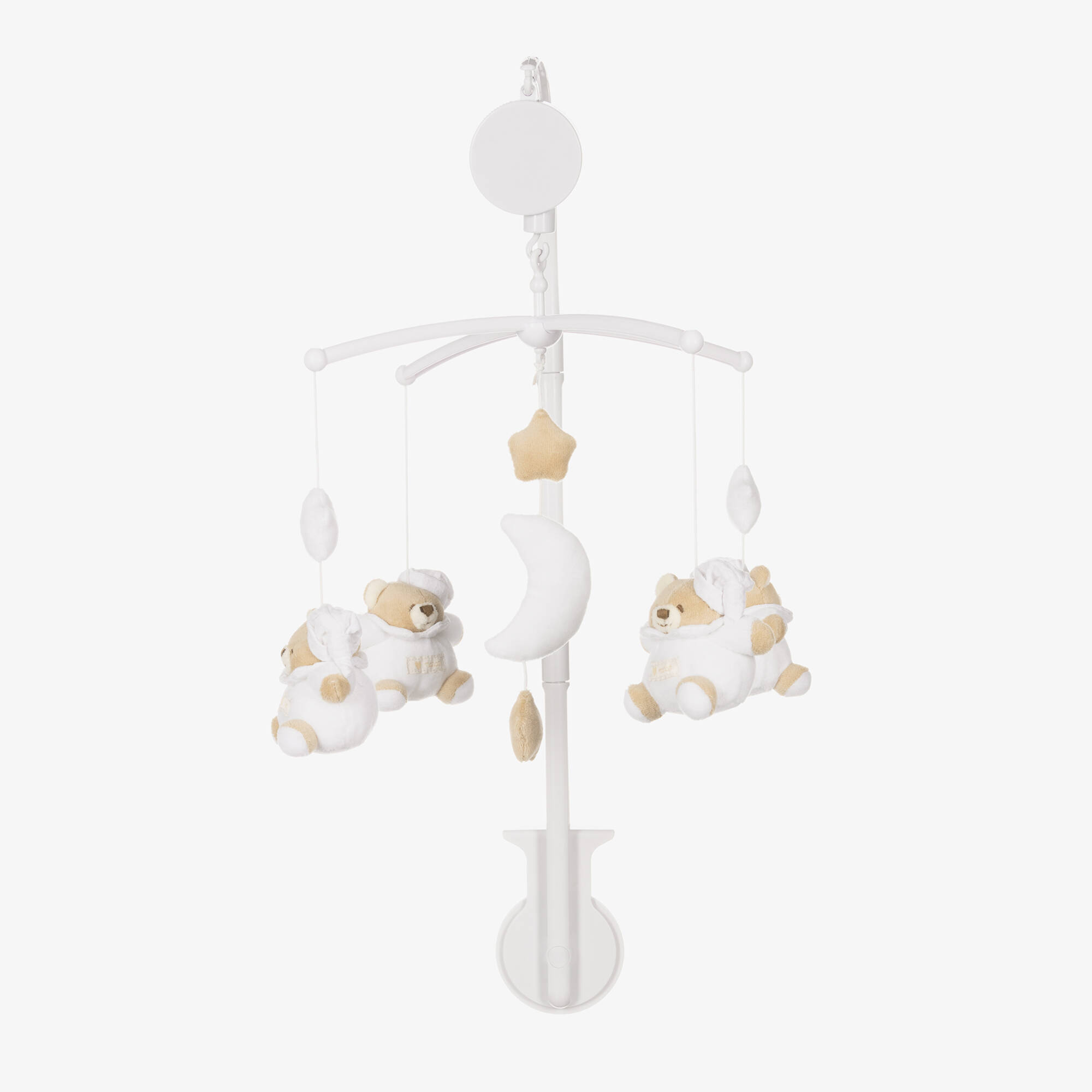 Nanán - White Teddy Bear Musical Cot Mobile (40cm) | Childrensalon