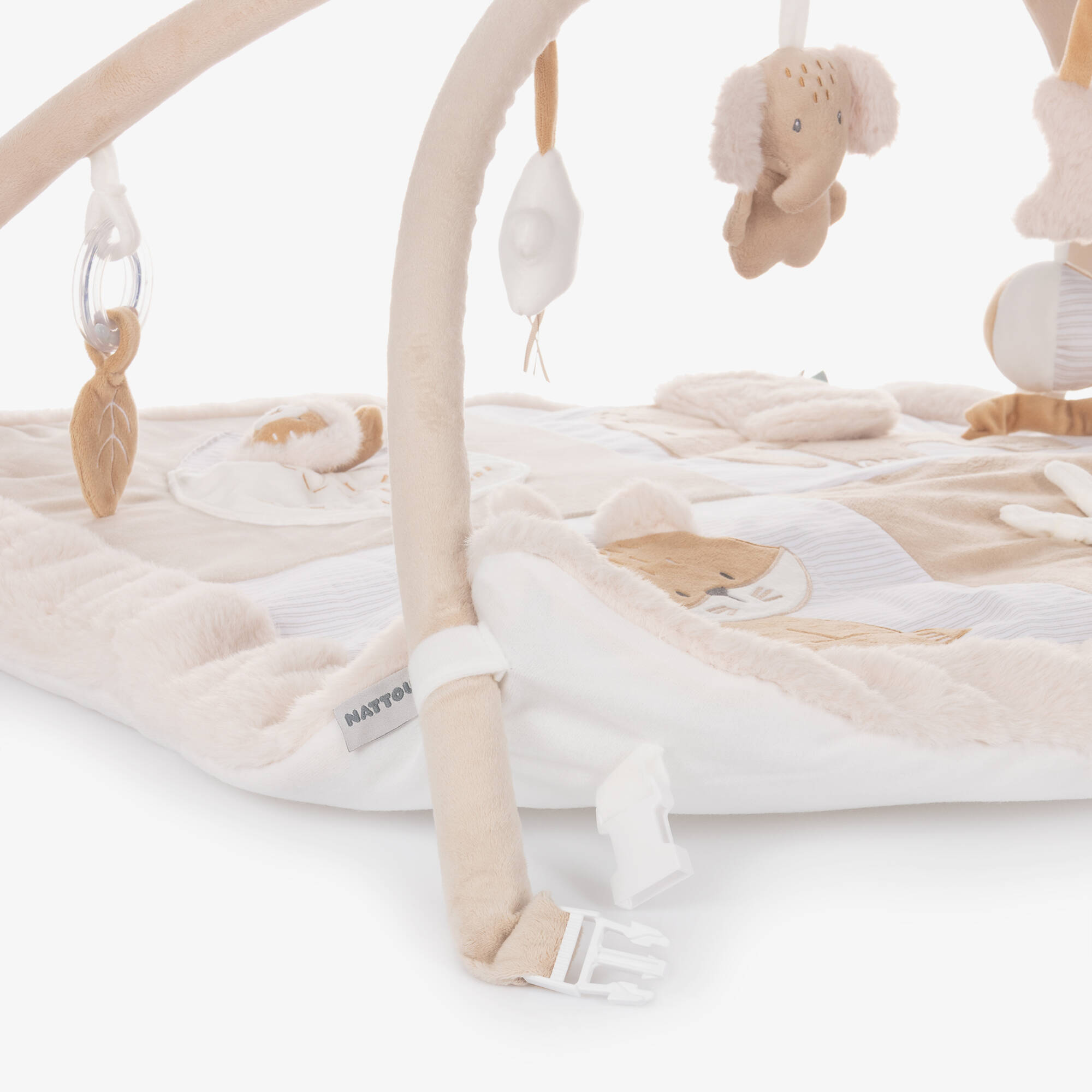 Nattou - Baby Beige Activity Playmat with Arch (80cm) | Childrensalon