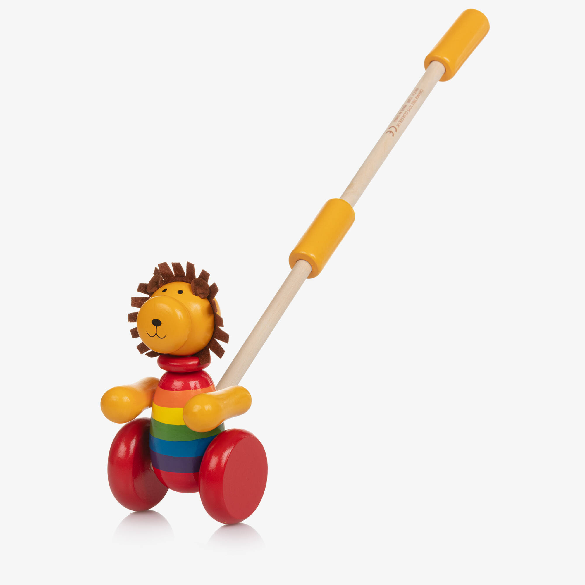 Orange Tree Toys - Colourful Lion Push Along Toy (14cm) | Childrensalon