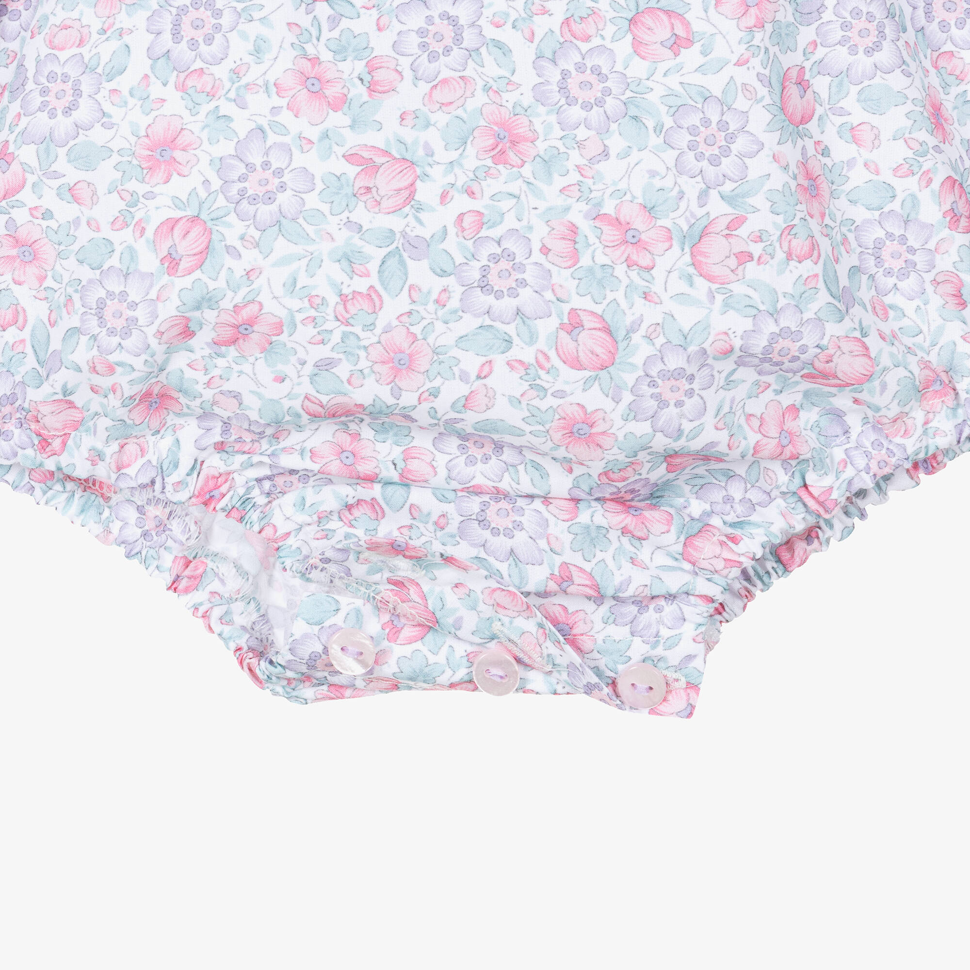 Paloma de la O - Baby Girls Lilac & Pink Floral Cotton Shortie ...