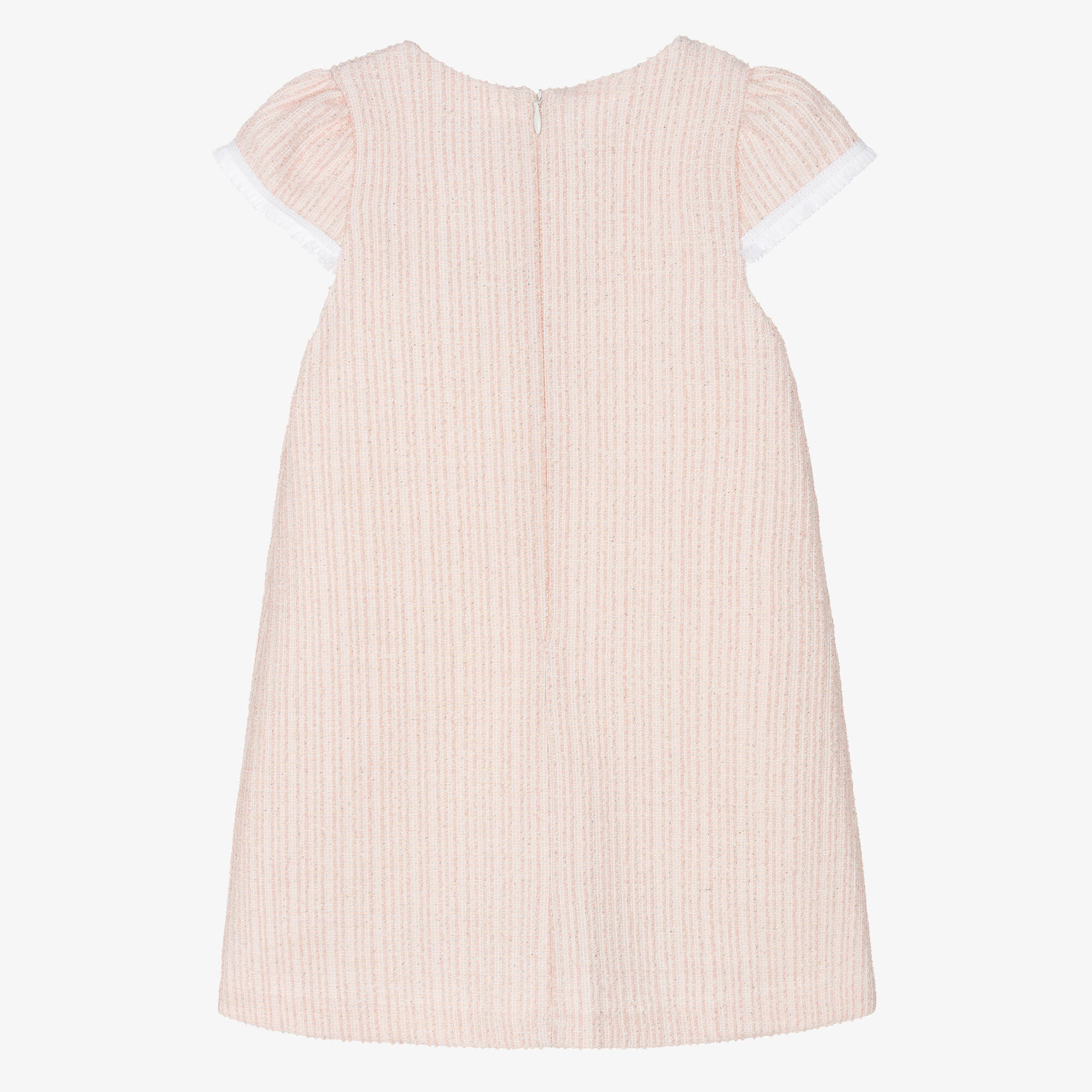 Patachou - Girls Pale Pink Sparkle Tweed Dress | Childrensalon