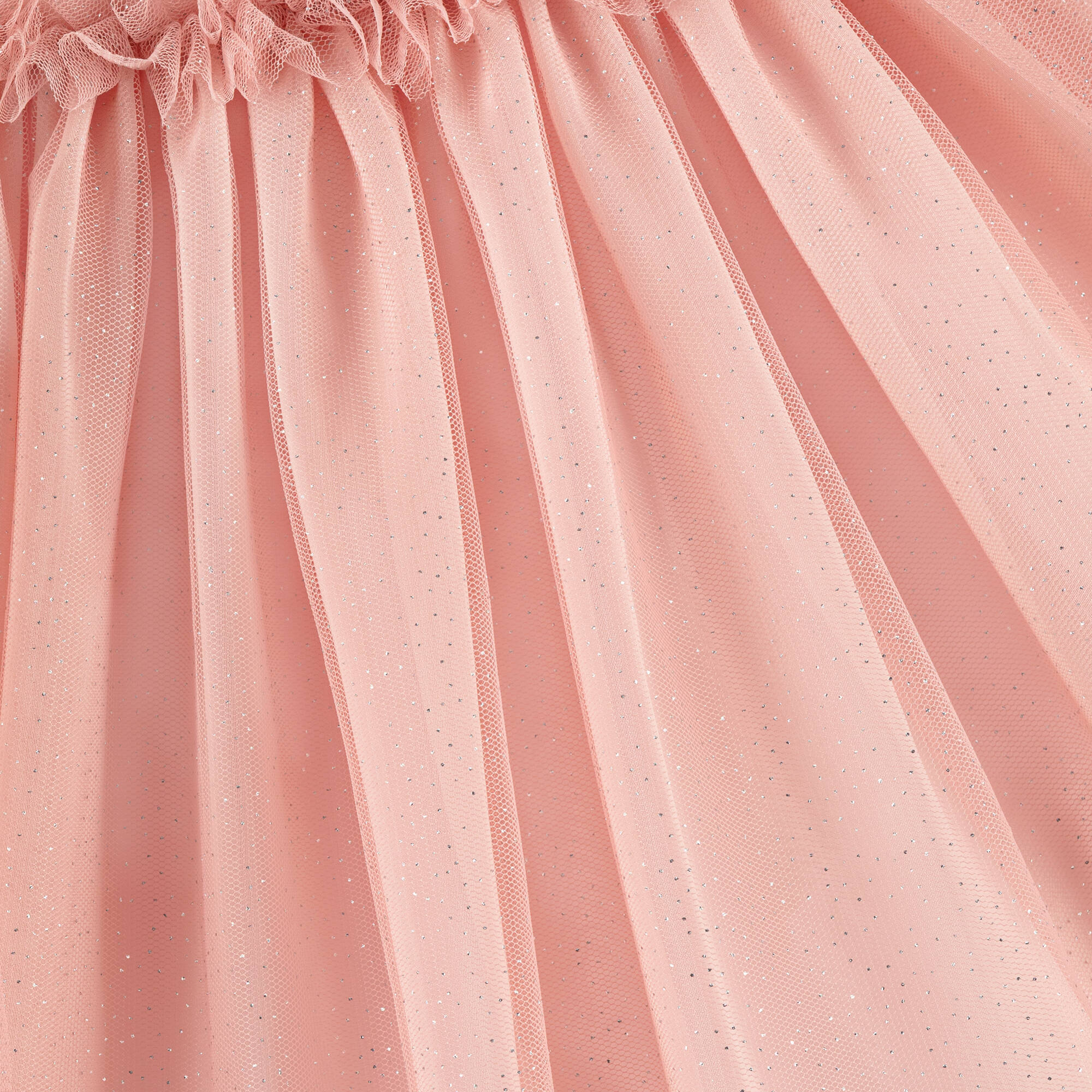 Patachou - Girls Pink Chiffon & Tulle Cape Style Dress | Childrensalon