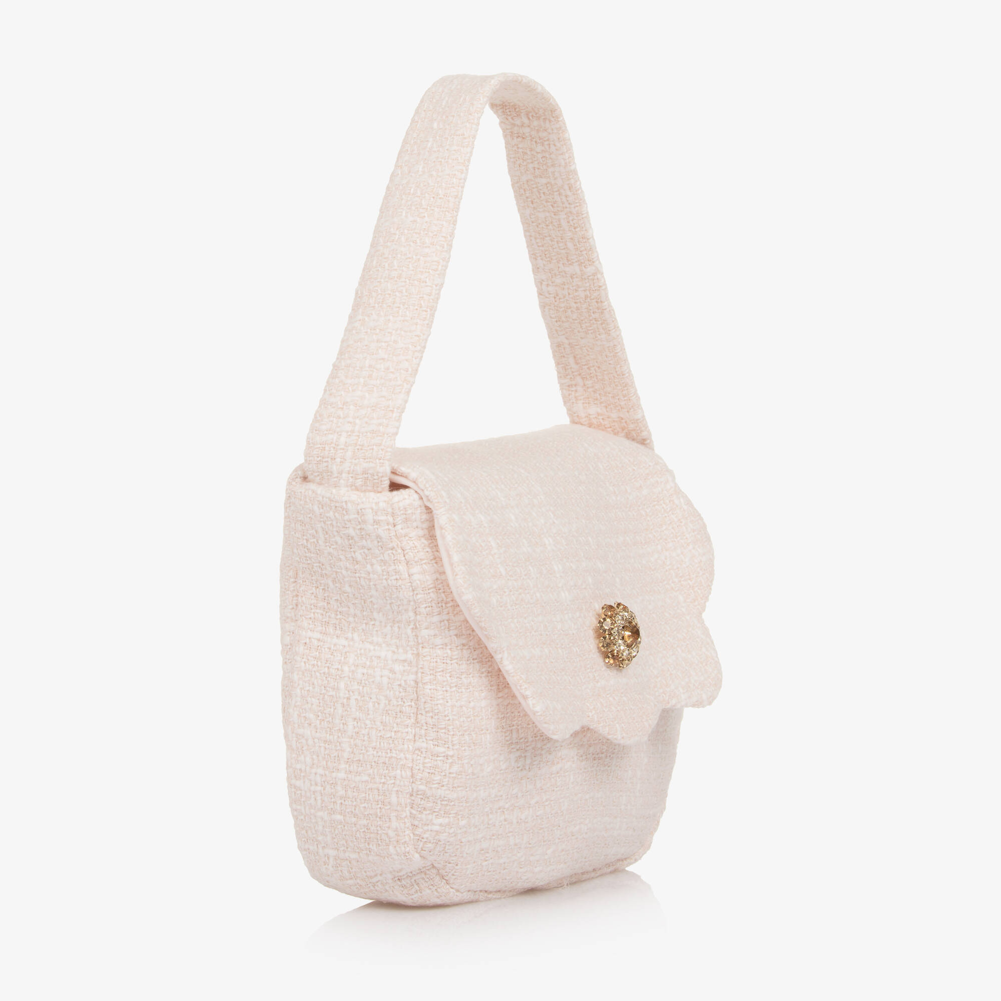 Patachou - Girls Pink Tweed Handbag with Diamanté Decoration (17cm ...