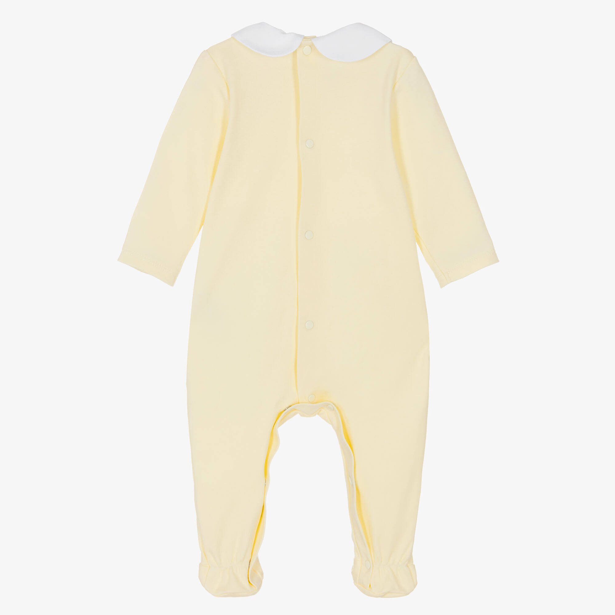 PAZ Rodríguez - Boys Yellow Cotton Babygrow with Lace Trims | Childrensalon