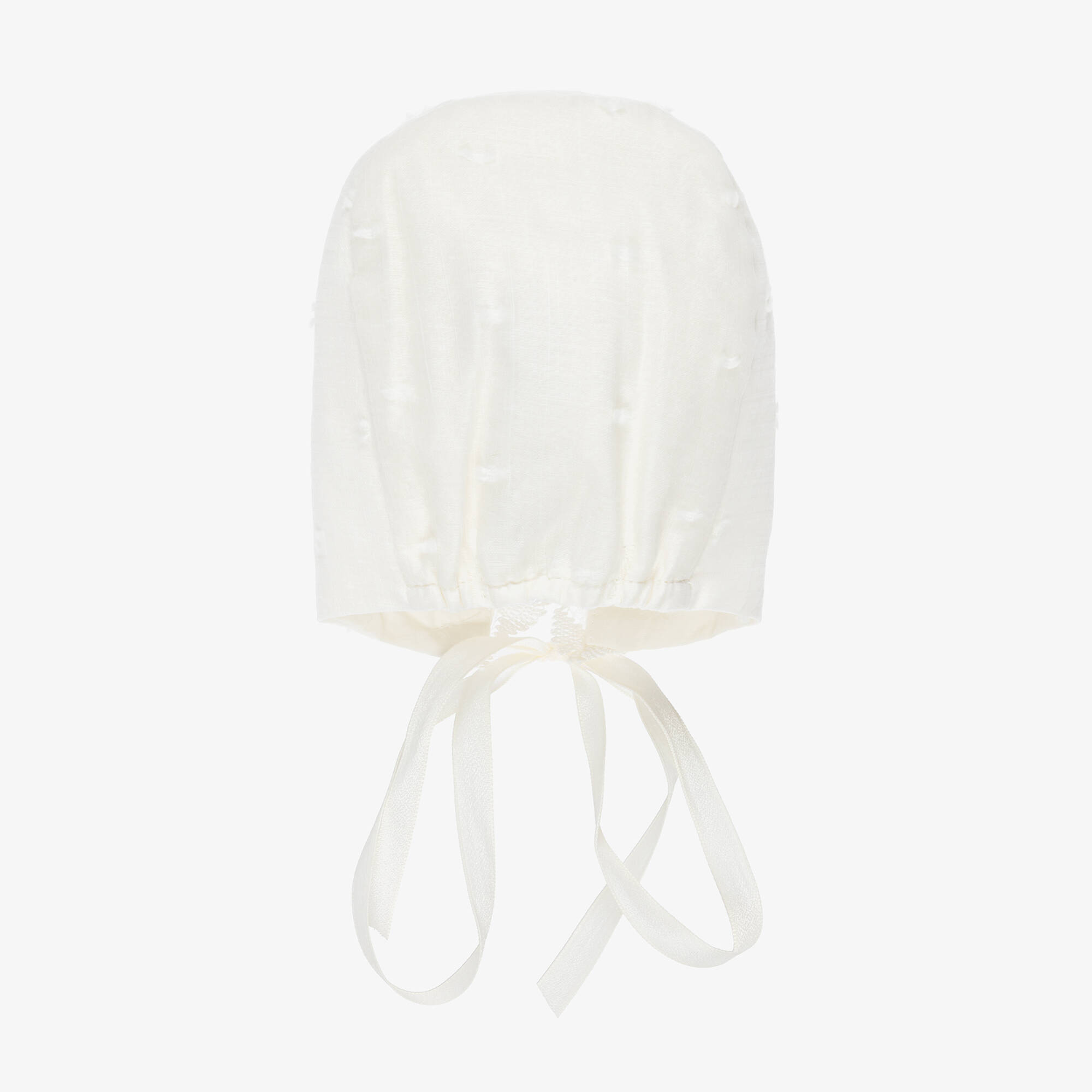 PAZ Rodríguez - Ivory Cotton Baby Bonnet with Lace Trim | Childrensalon