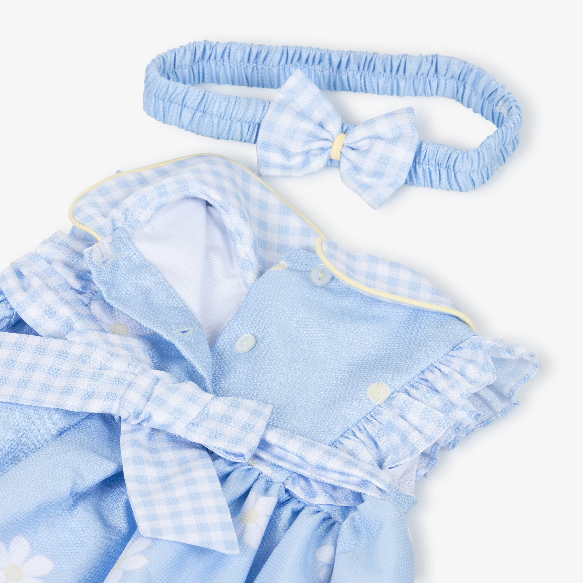 Pretty Originals - Girls Pale Blue Daisy Print Dress Set | Childrensalon