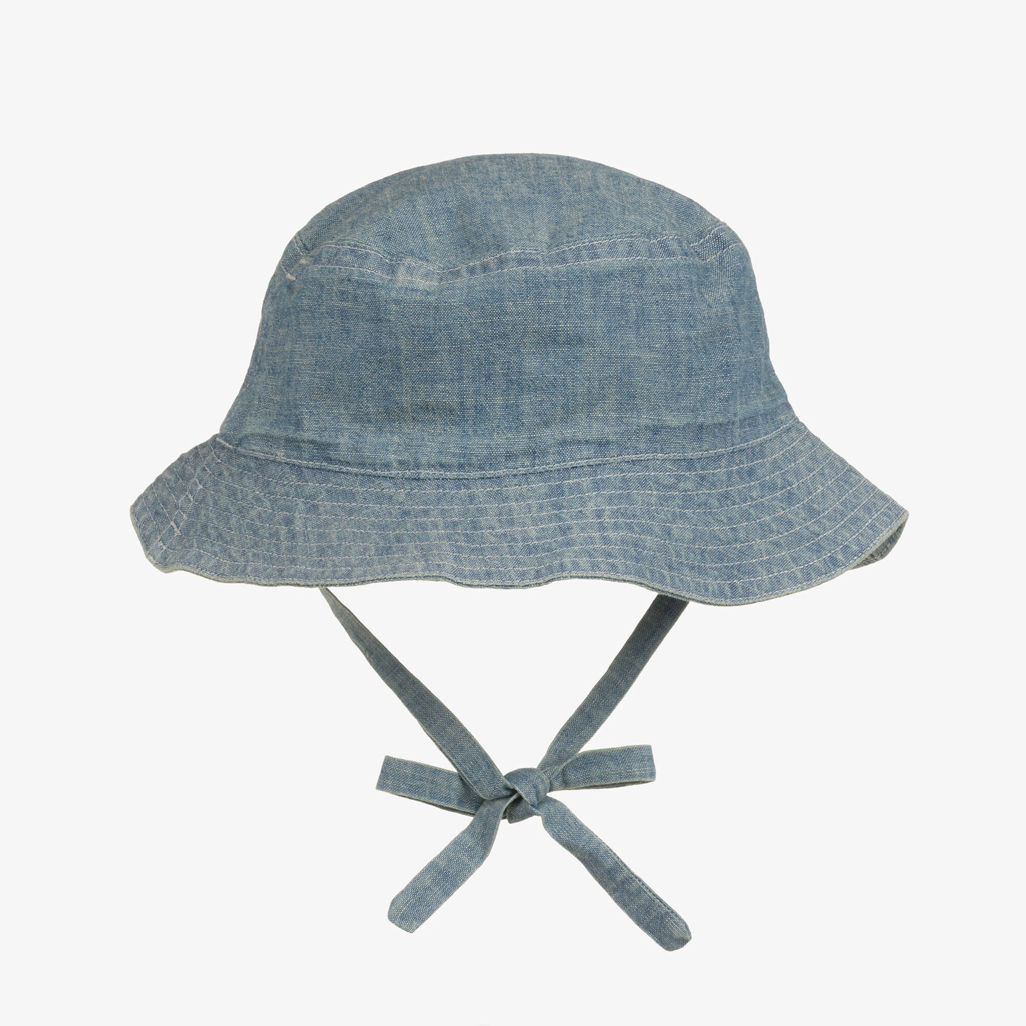 Ralph Lauren - Baby Boys Washed Blue Denim Bucket Hat | Childrensalon