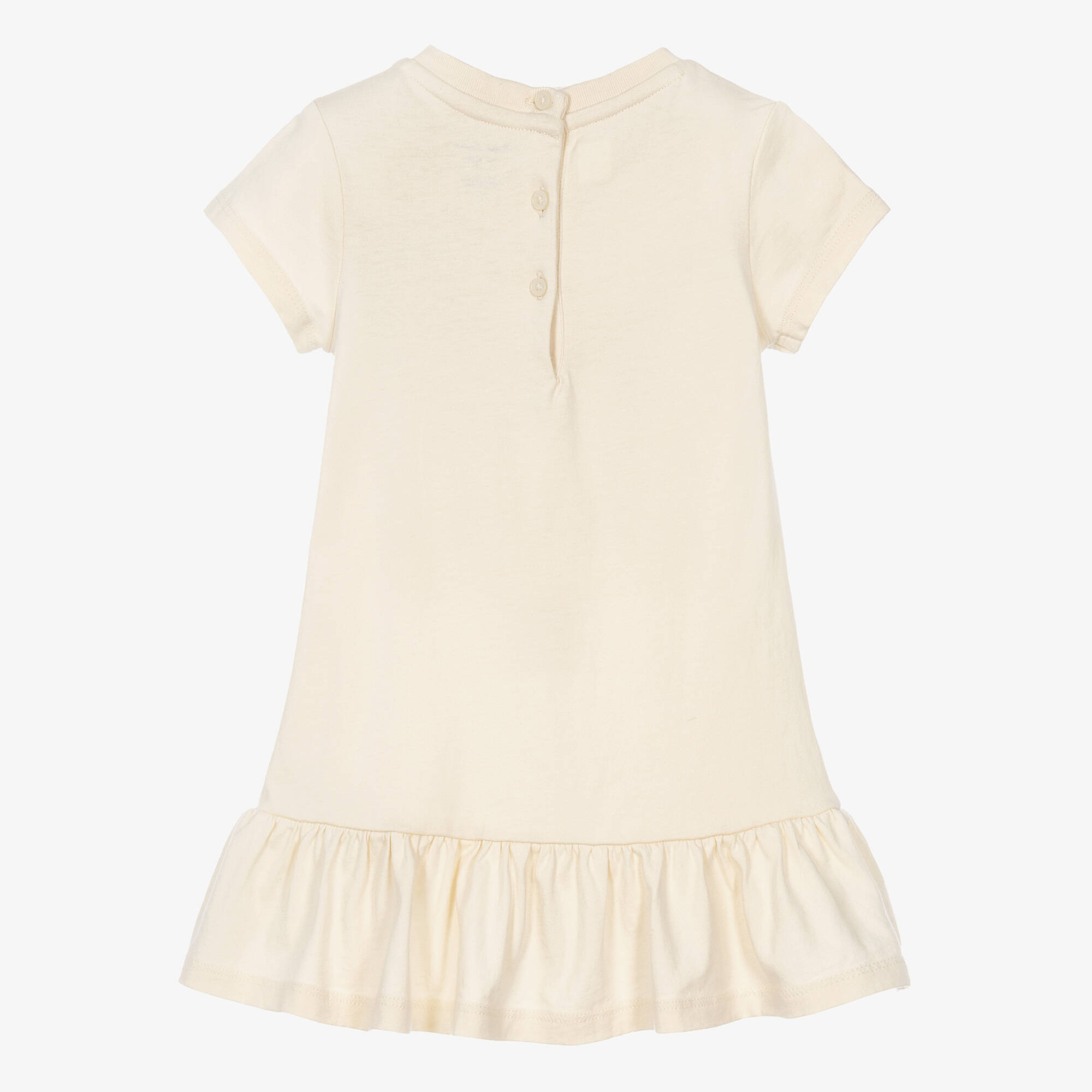 Ralph Lauren - Baby Girls Pale Beige Cotton Patchwork Bear Dress ...