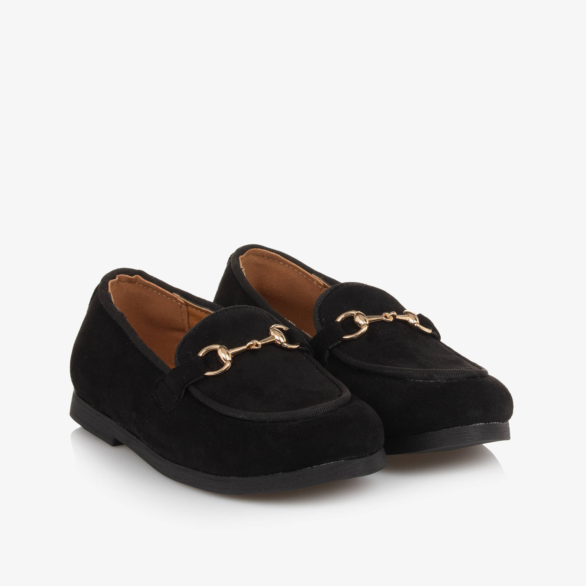 Sevva - Boys Black Faux Suede Horsebit Loafers | Childrensalon