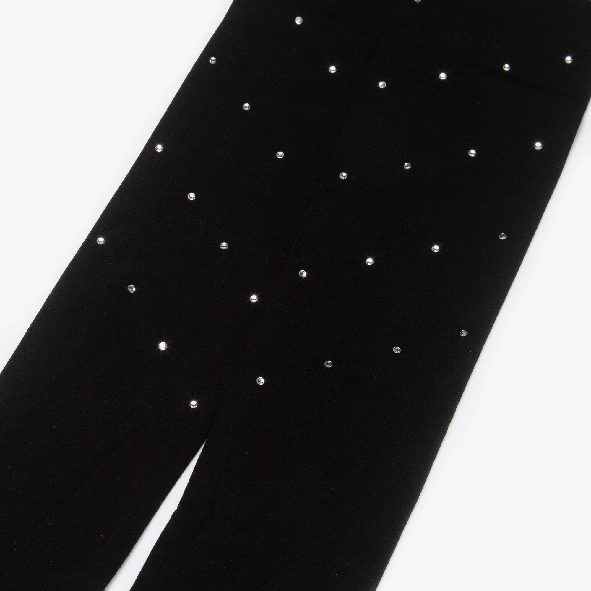 Sevva - Girls Black Semi-Sheer Diamanté Tights | Childrensalon