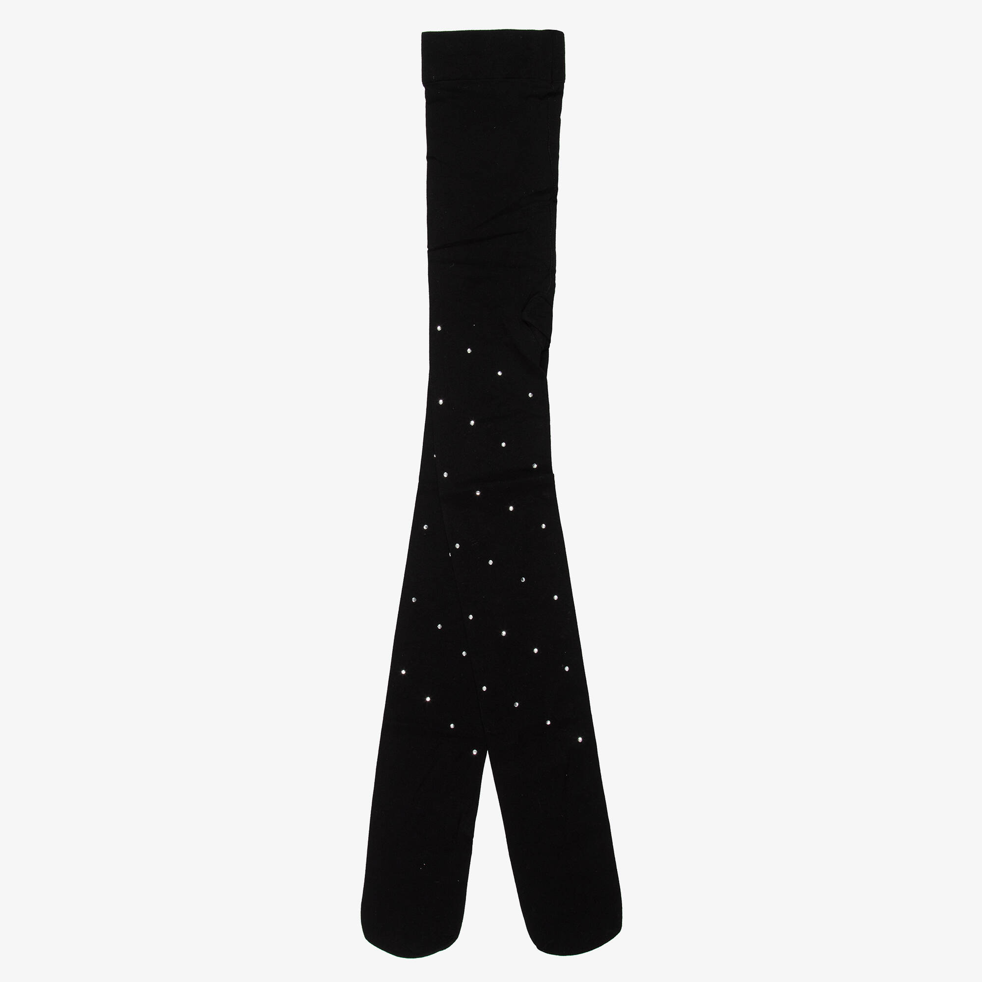 Sevva - Girls Black Semi-Sheer Diamanté Tights | Childrensalon