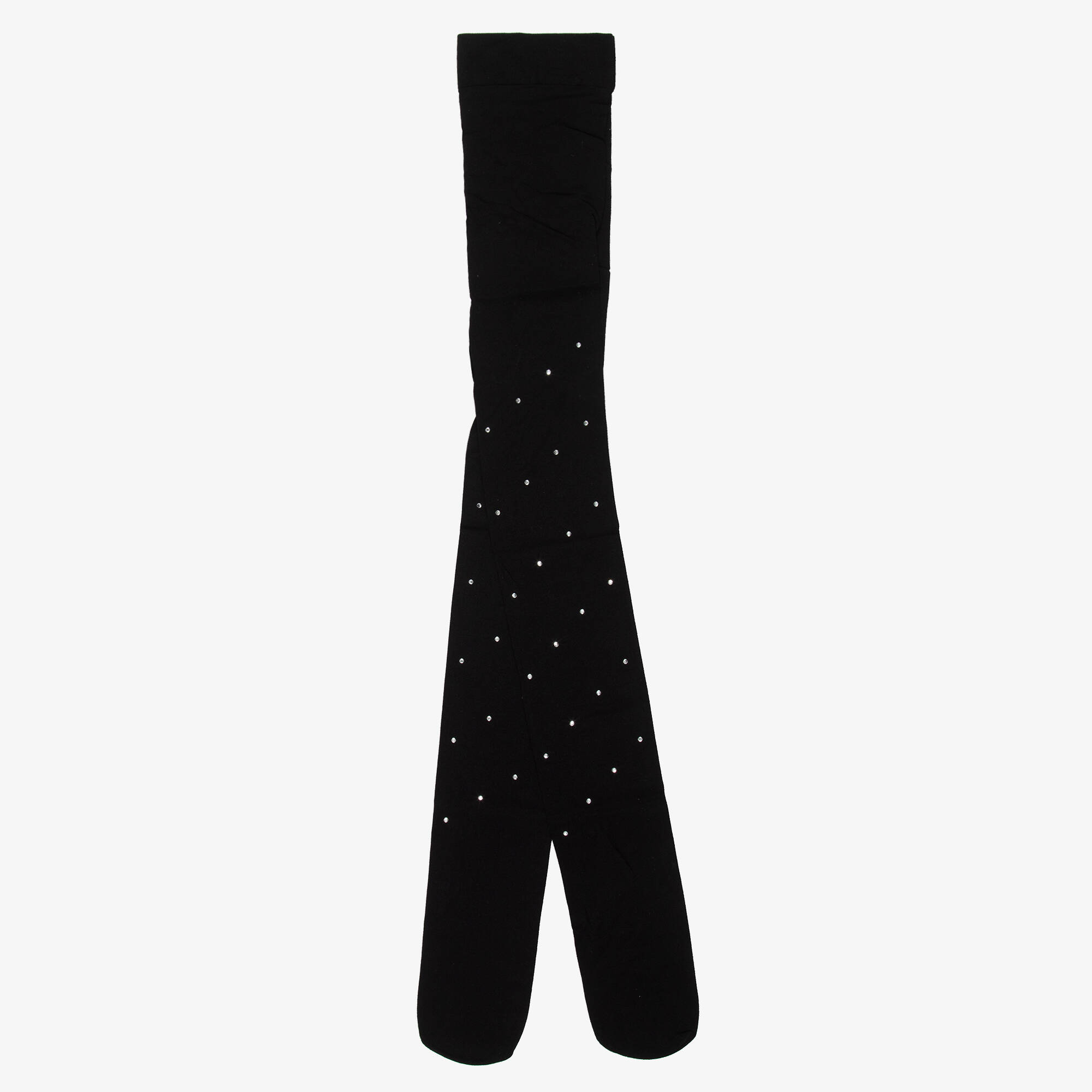 Sevva - Girls Black Semi-Sheer Diamanté Tights | Childrensalon