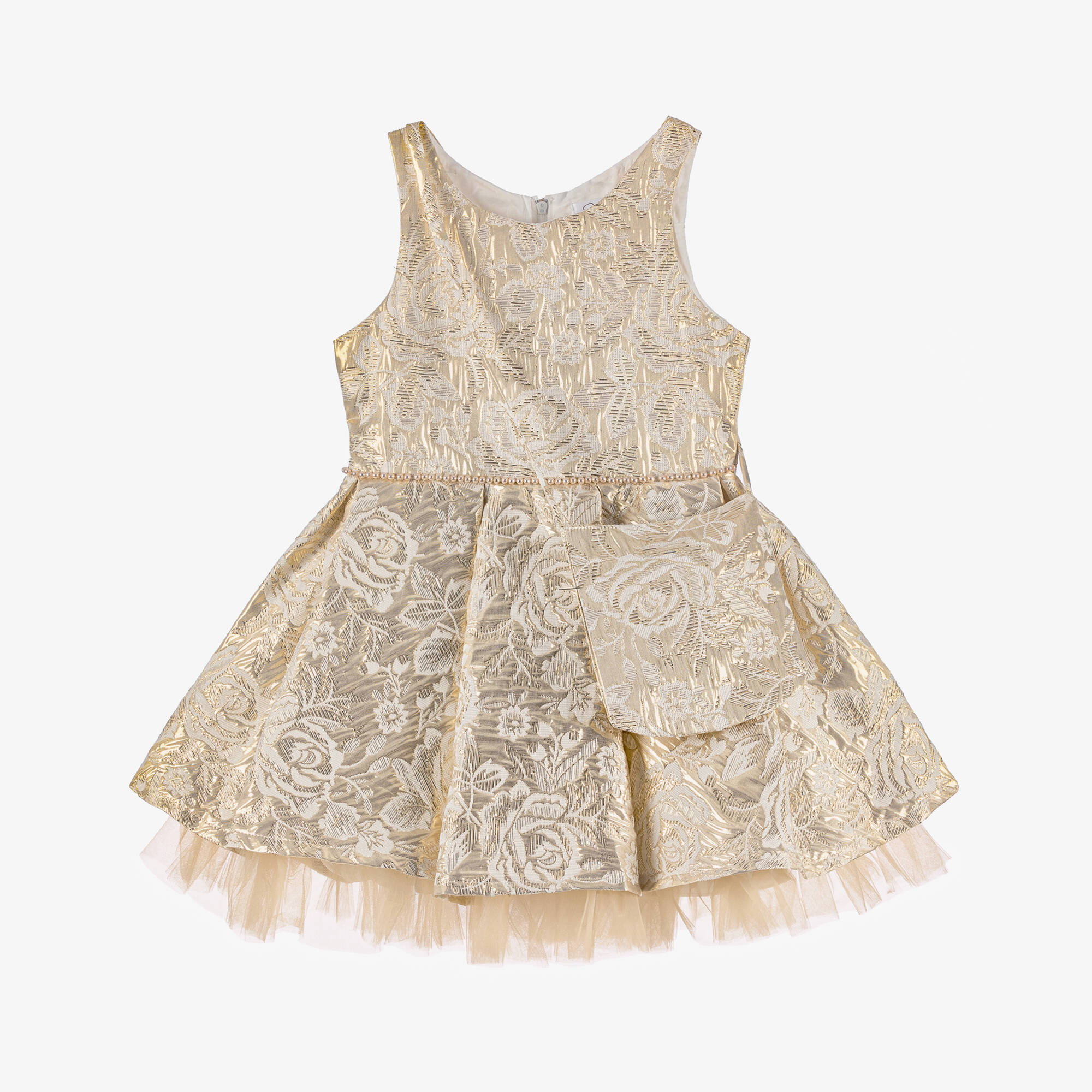 Sevva - Girls Gold Brocade Dress Set | Childrensalon