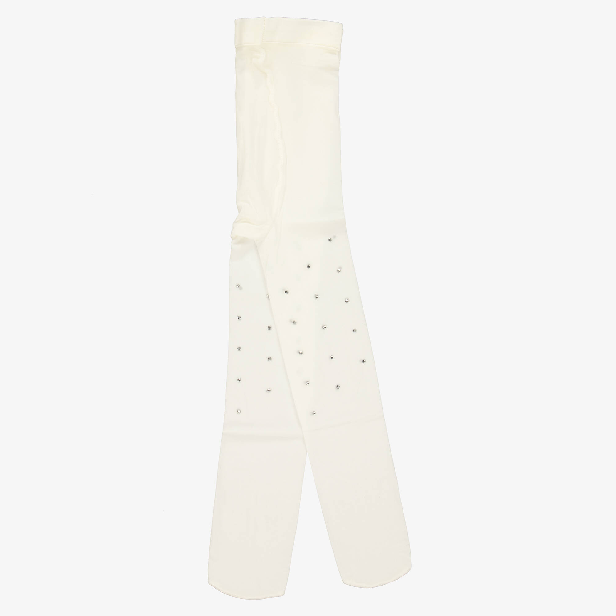 Sevva - Girls Ivory Diamanté Tights | Childrensalon