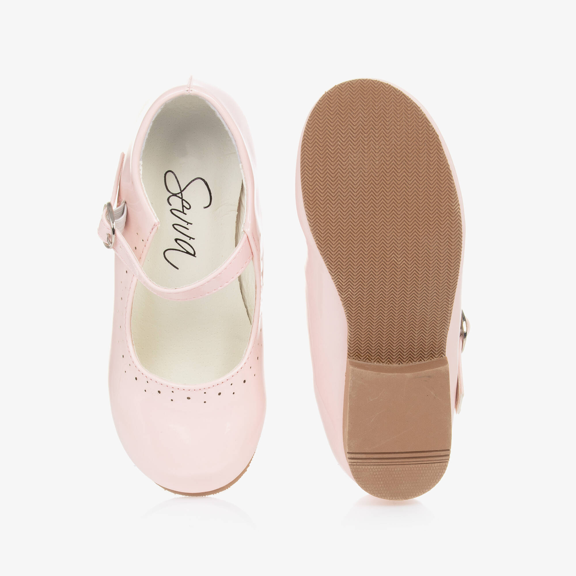 Sevva - Girls Pink Faux Patent Leather Shoes | Childrensalon