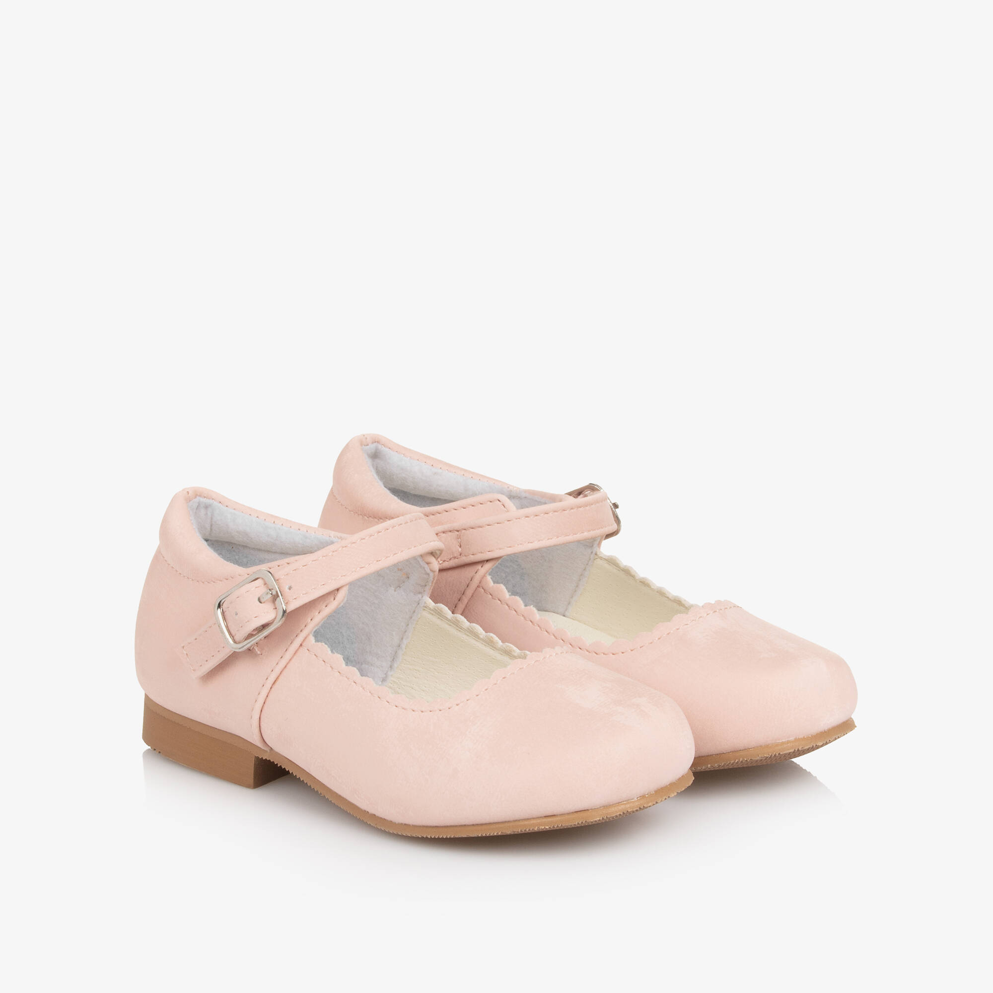 Sevva - Girls Pink Faux Suede Leather Shoes | Childrensalon
